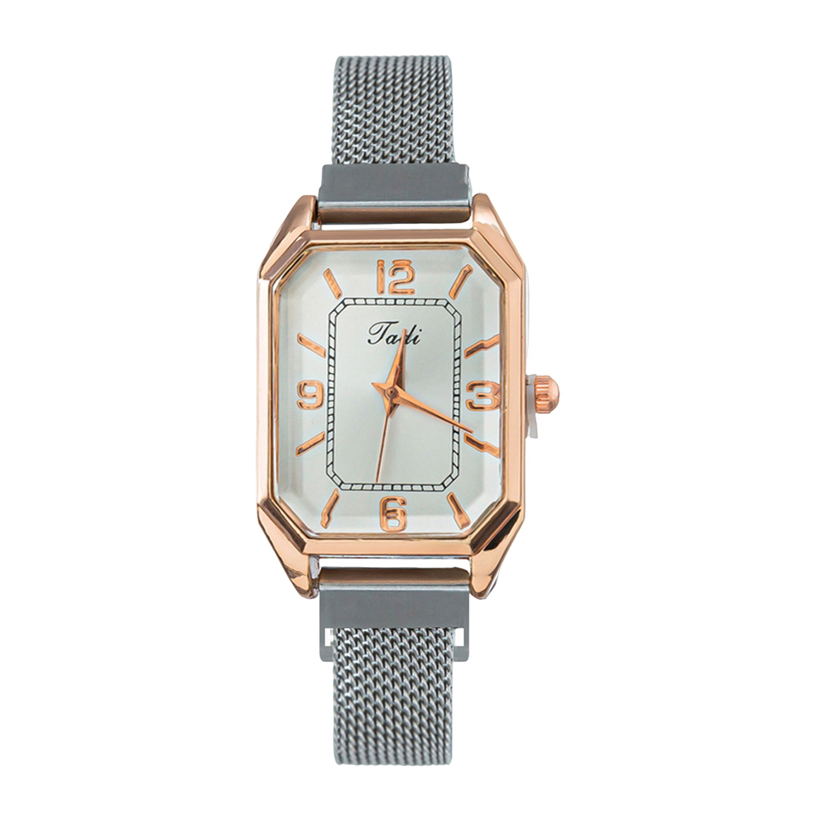 Ziurtnc Women Quartz Watch Square Dial Magnetic Connection Strap Time ...