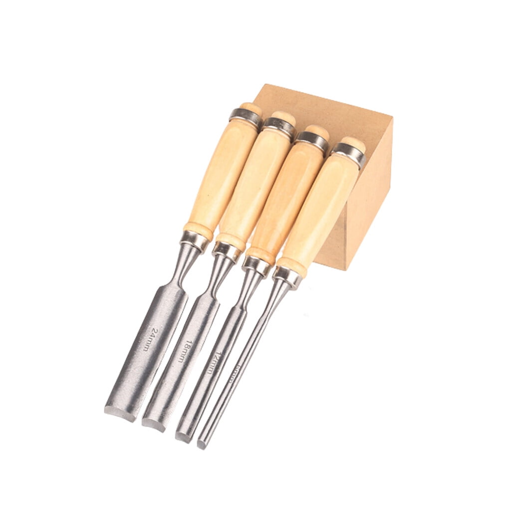 Ziuscore 4 Pieces/Set Portable Wood Handle Engraving Tool Handicraft Sculpture Tools Kit ...