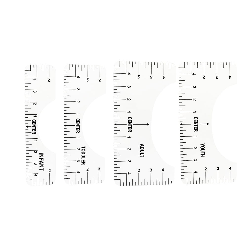 Ziuscore 4 Pieces T-Shirt Alignment Rulers Set Guiding Stencils Size ...