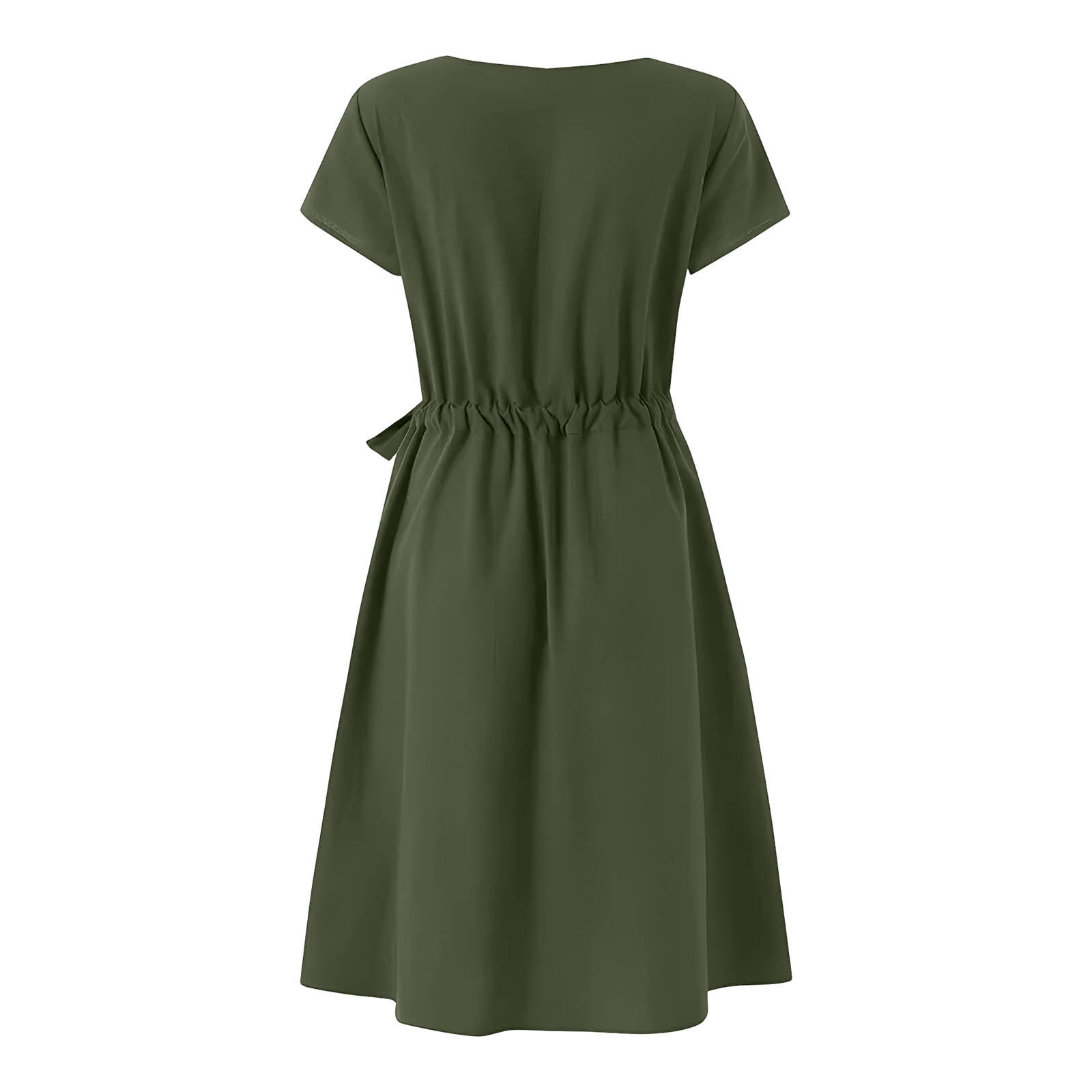 Zivyakyron Casual A Line Dresses for Women Cotton Linen Summer Maxi ...