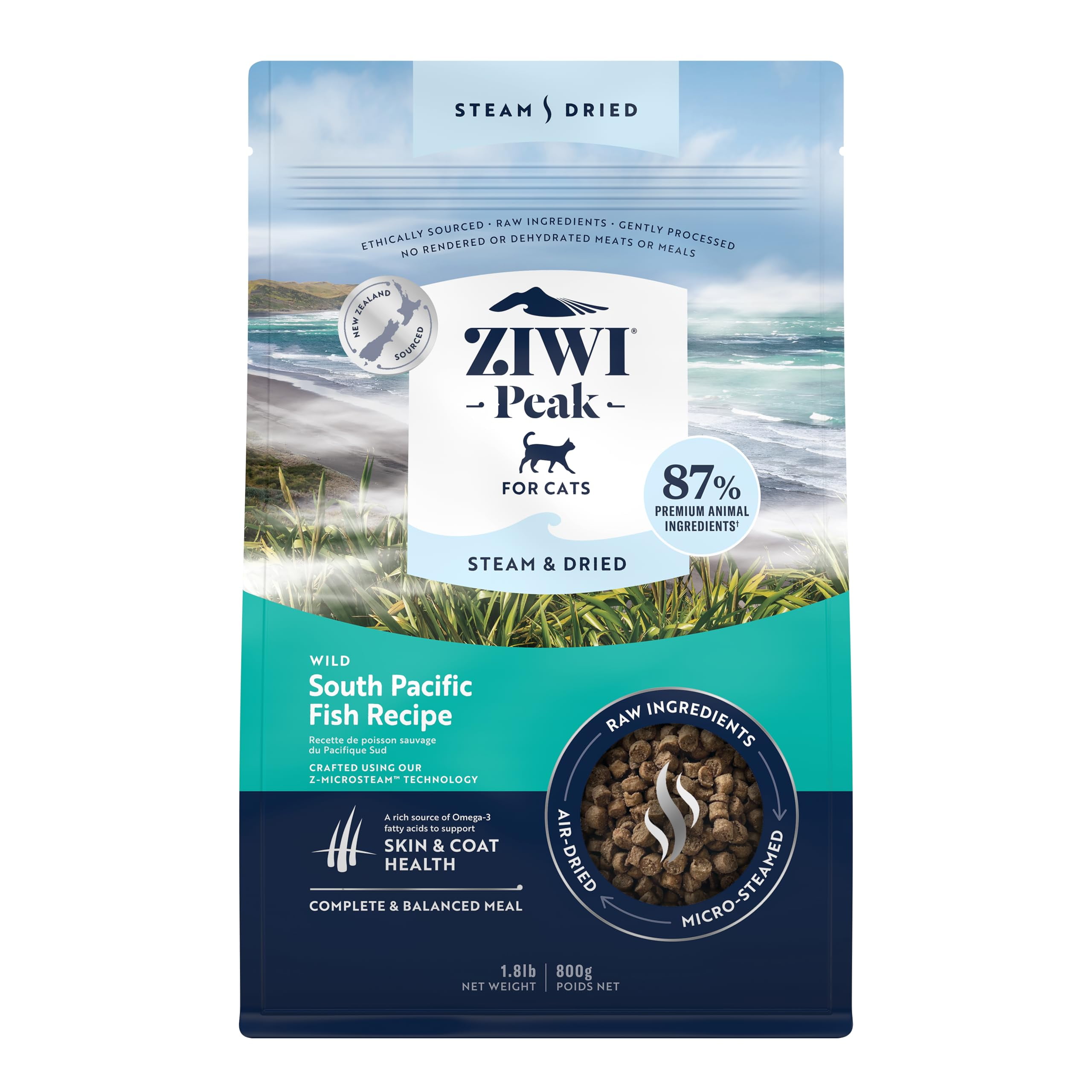 Ziwi Peak Steam & DHF10 Dried Cat Food - Wild South Pacific Fish - High ...