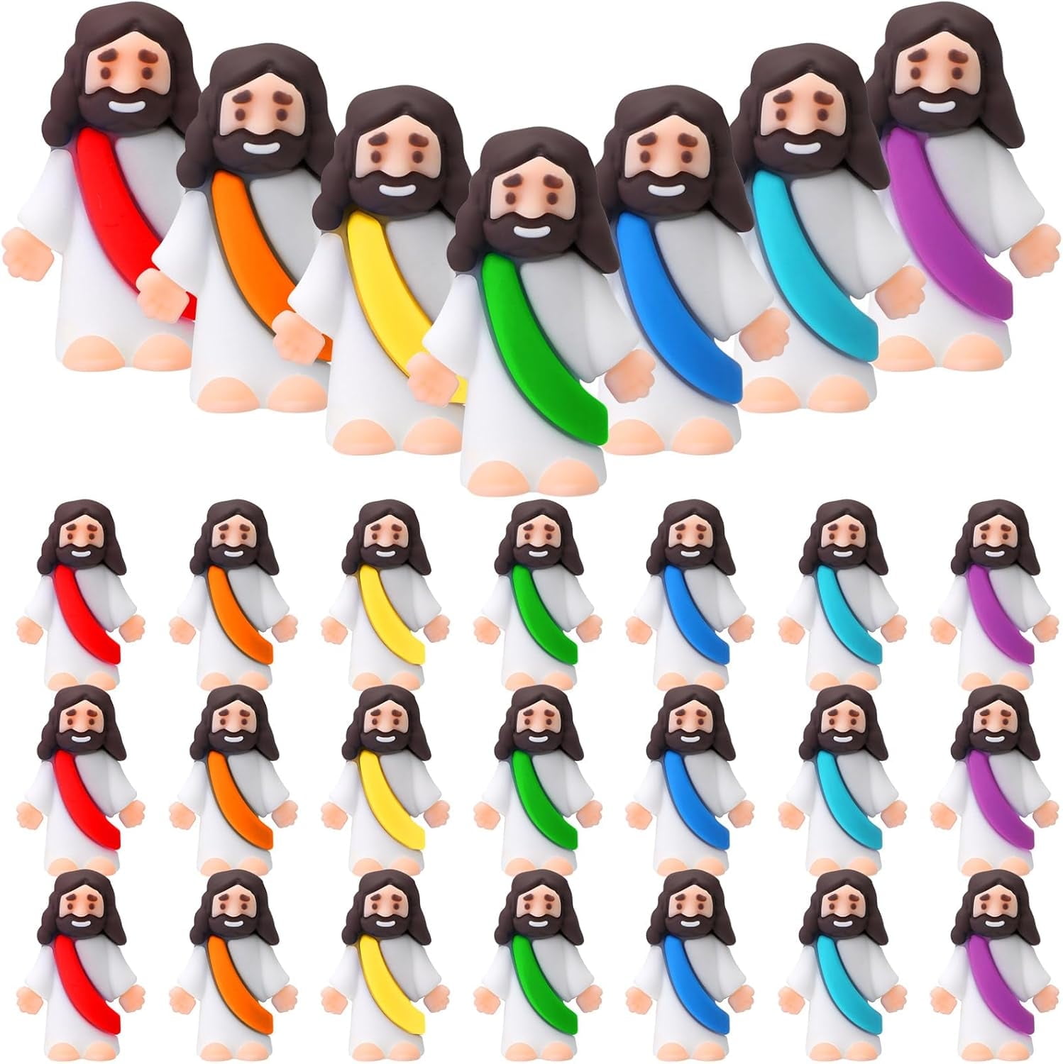 Ziwoki 35 Pcs Mini Rubber Jesus Toys, Little Jesus Figures to Hide and ...