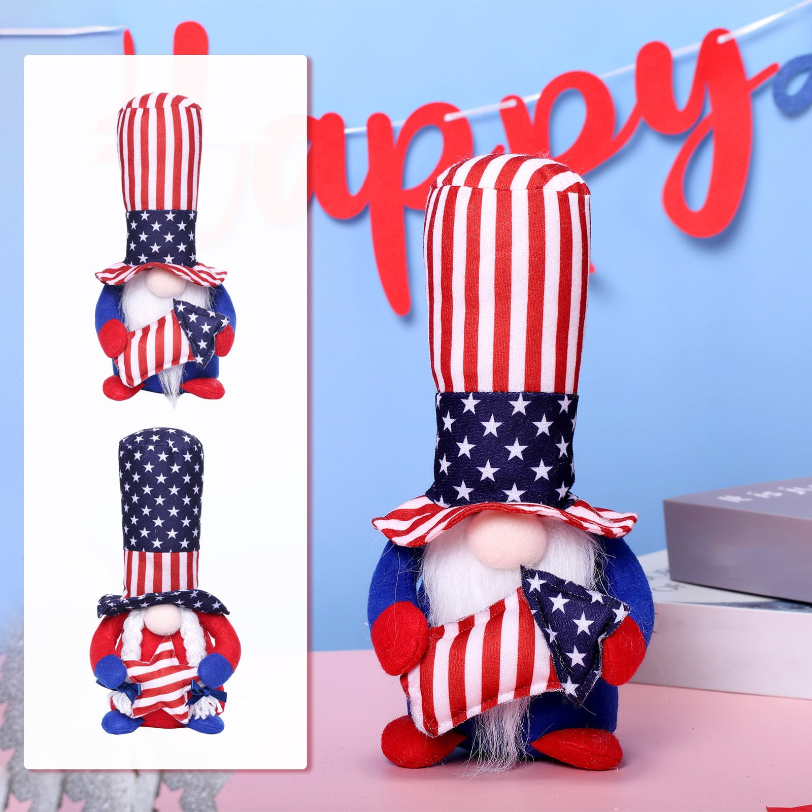 Ziwoki 4th of July Gnomes, Memorial Day Handmade Patriotic USA Gnomes ...