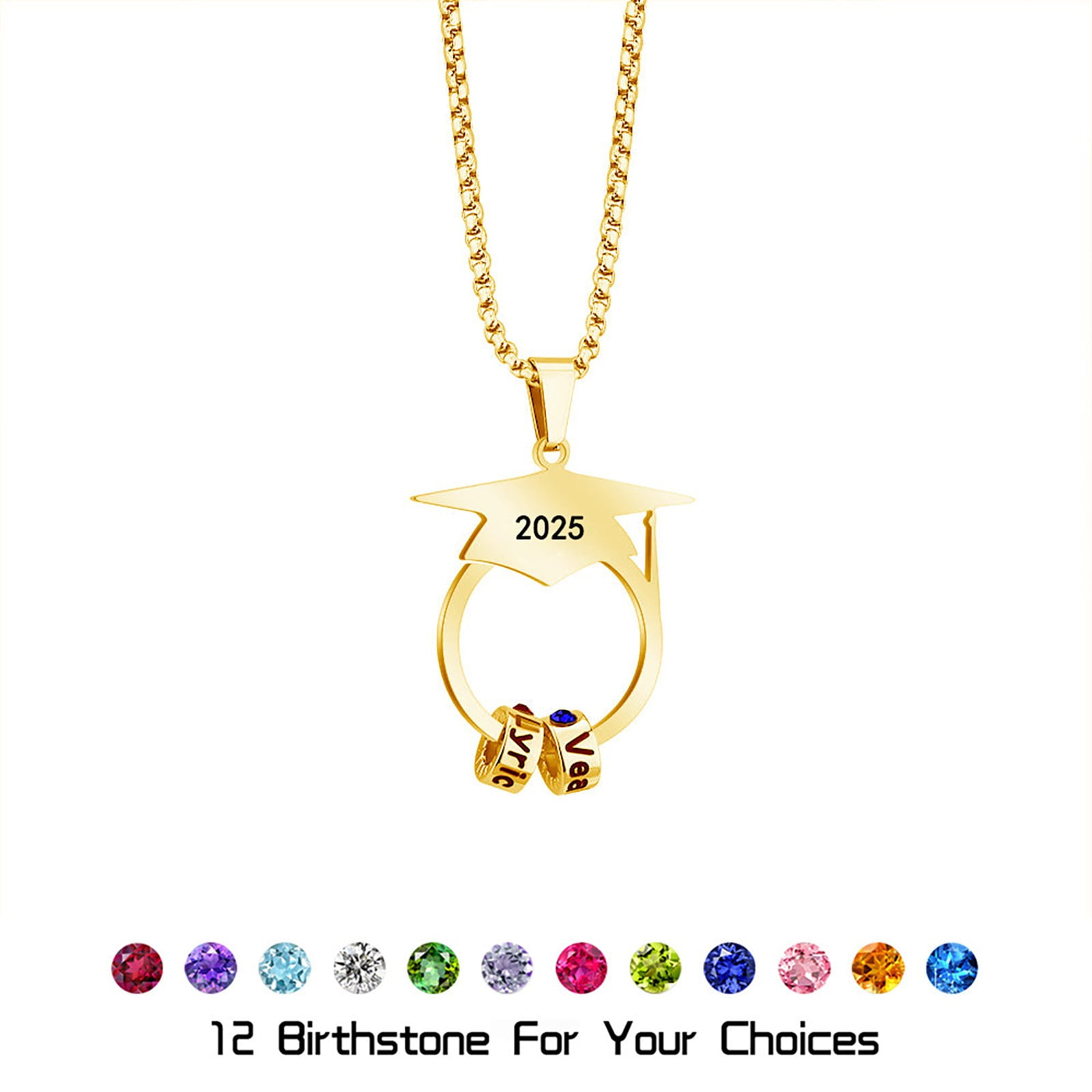 Ziwoki Custom Name Graduation Cap Necklace for Her, Graduate ...