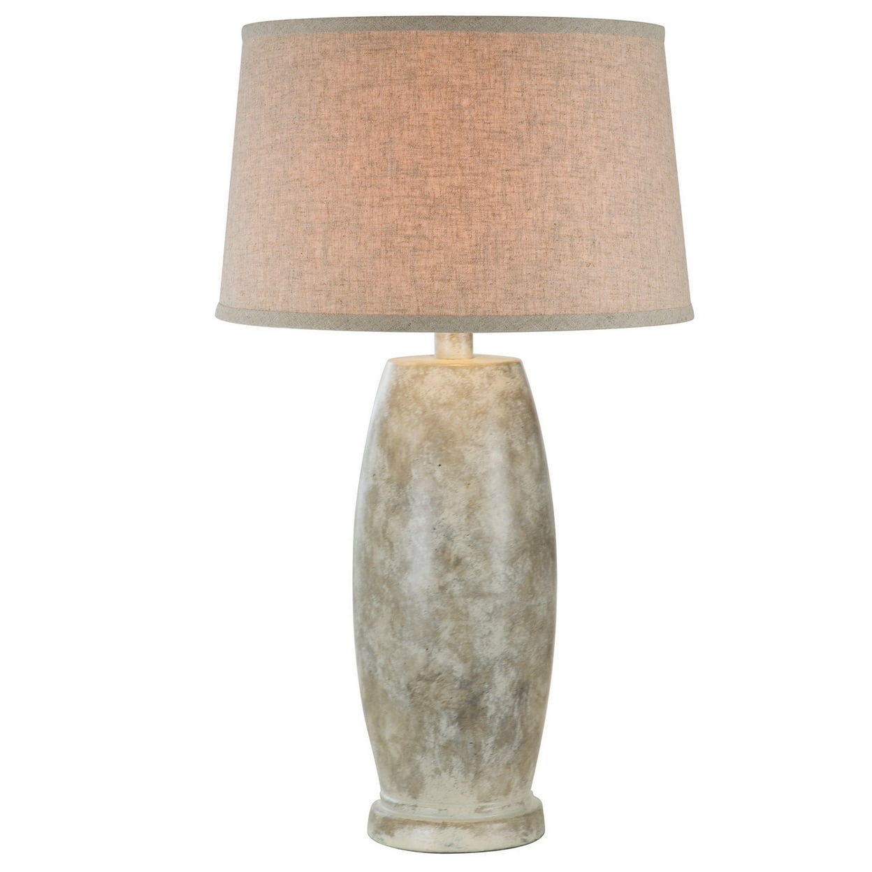 Ziya 30 Inch Table Lamp, Tall Pedestal Stand, Drum Shade, Stone Cream ...