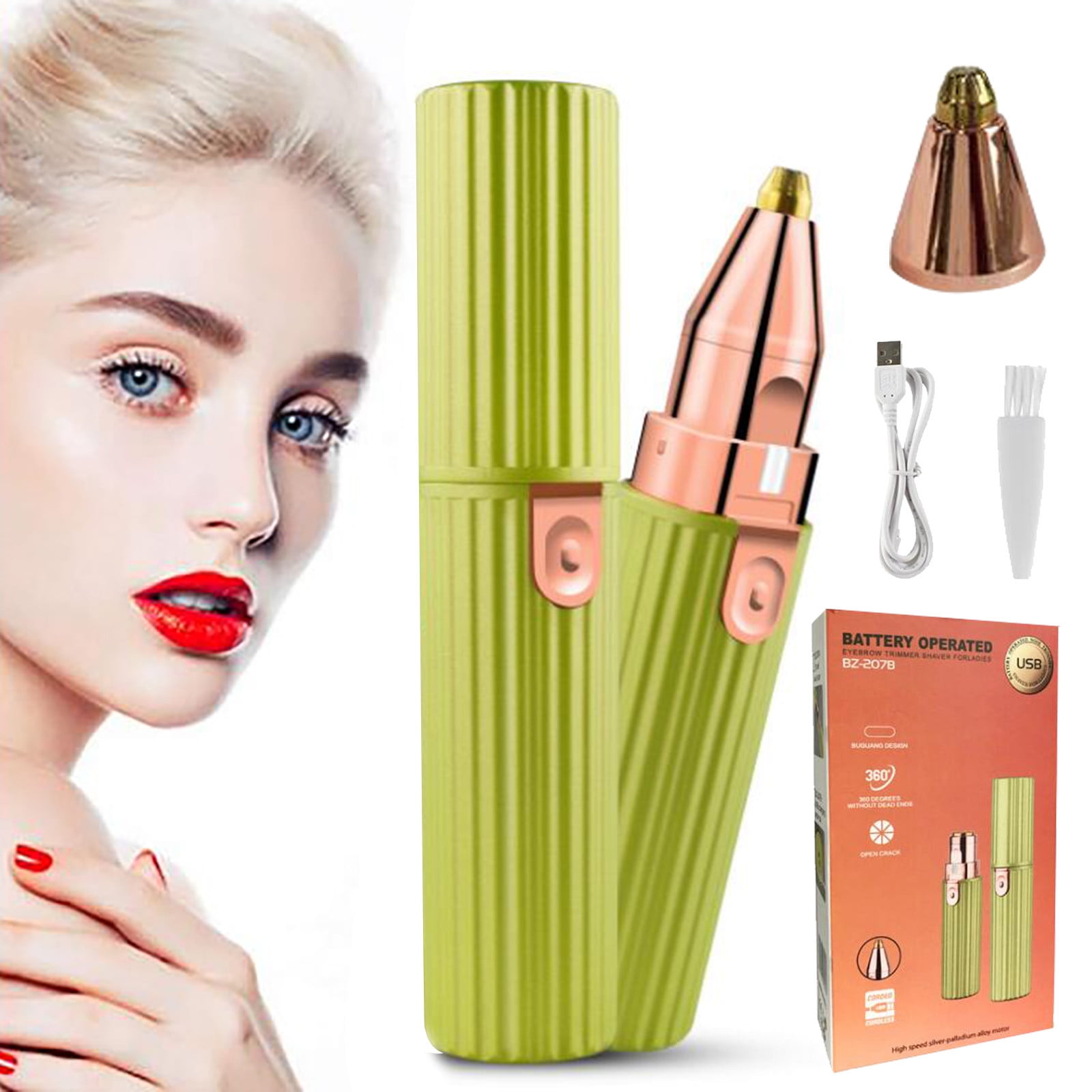 Ziynglg 2 in 1 USB Rechargeable Women’s Facial Hair Remover Eyebrow ...