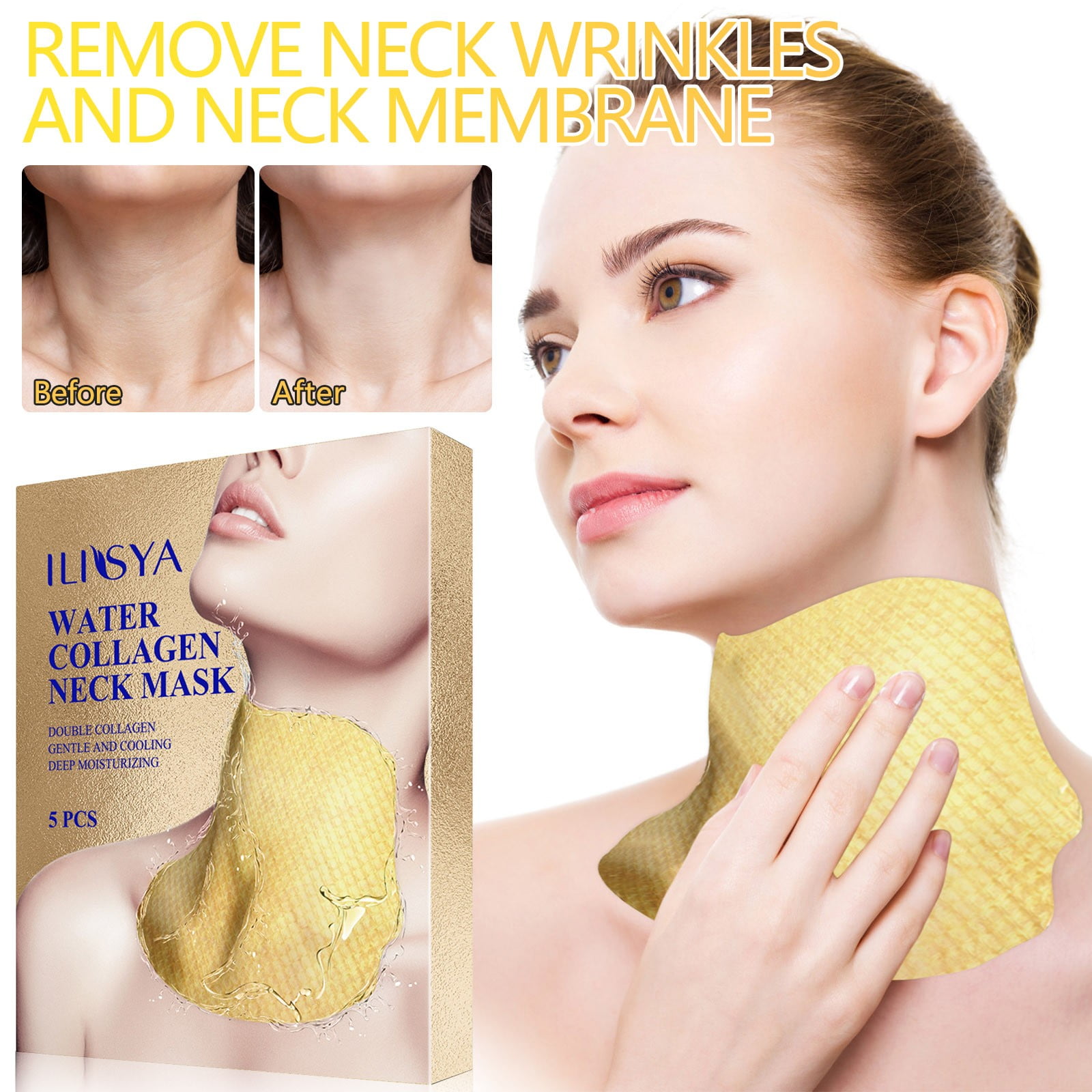 Ziynglg 24K Gold Neck Wrinkle Patches for Tightening,Firming ...