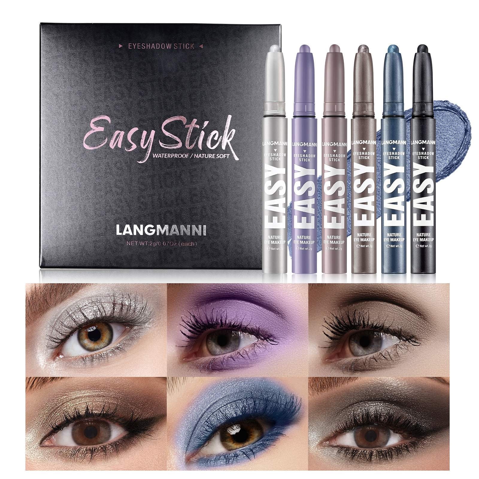 Ziynglg 6 PCS Multi Color Creamy Long Lasting Eyeshadow Stick Set ...