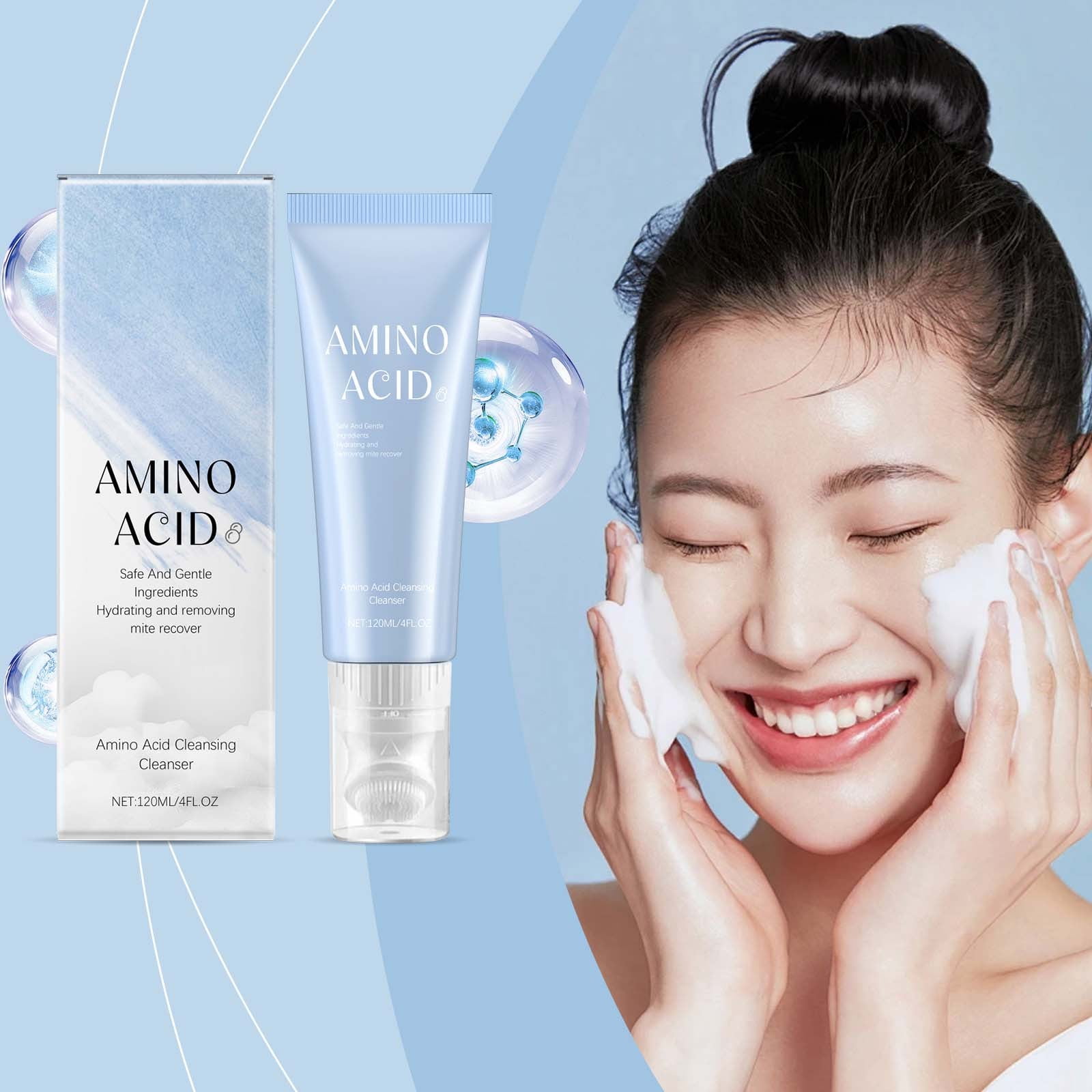 Ziynglg Amino Mild Facial Cleanser with Gentle Foam,Deep Cleansing for ...