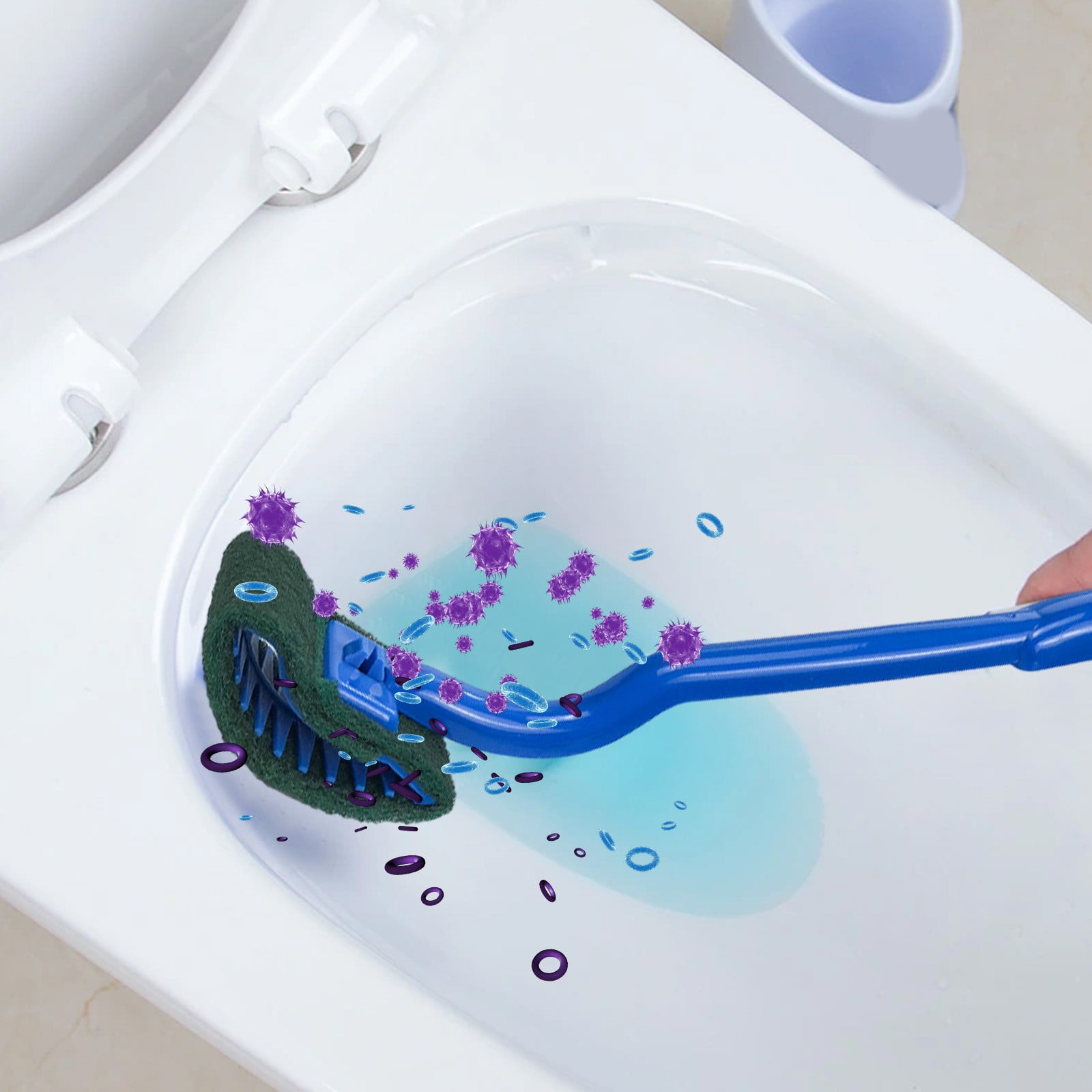 Ziynglg Compact Bathroom Toilet Cleaner with Non Scratch Plastic ...