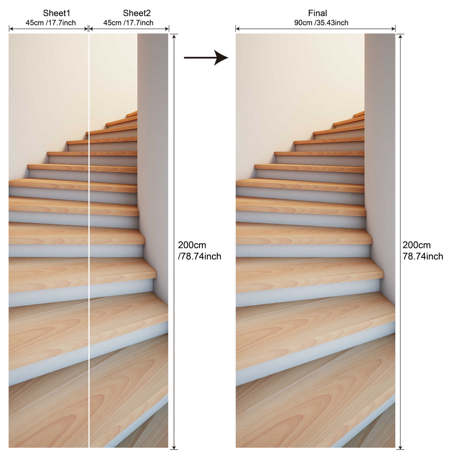 Ziynglg DIY PVC Door Murals Peel and Stick Removable Waterproof Decals ...