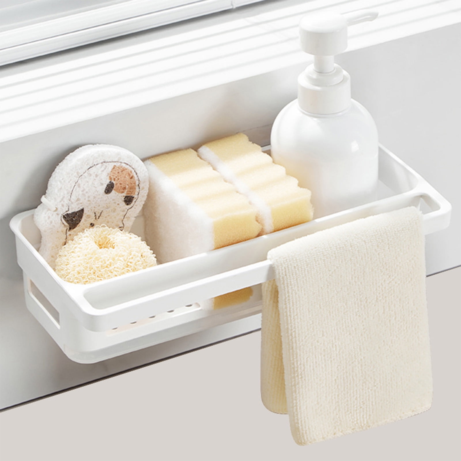 Ziynglg Dishcloth Rack Kitchen Organizer: Efficient No Drill Storage ...