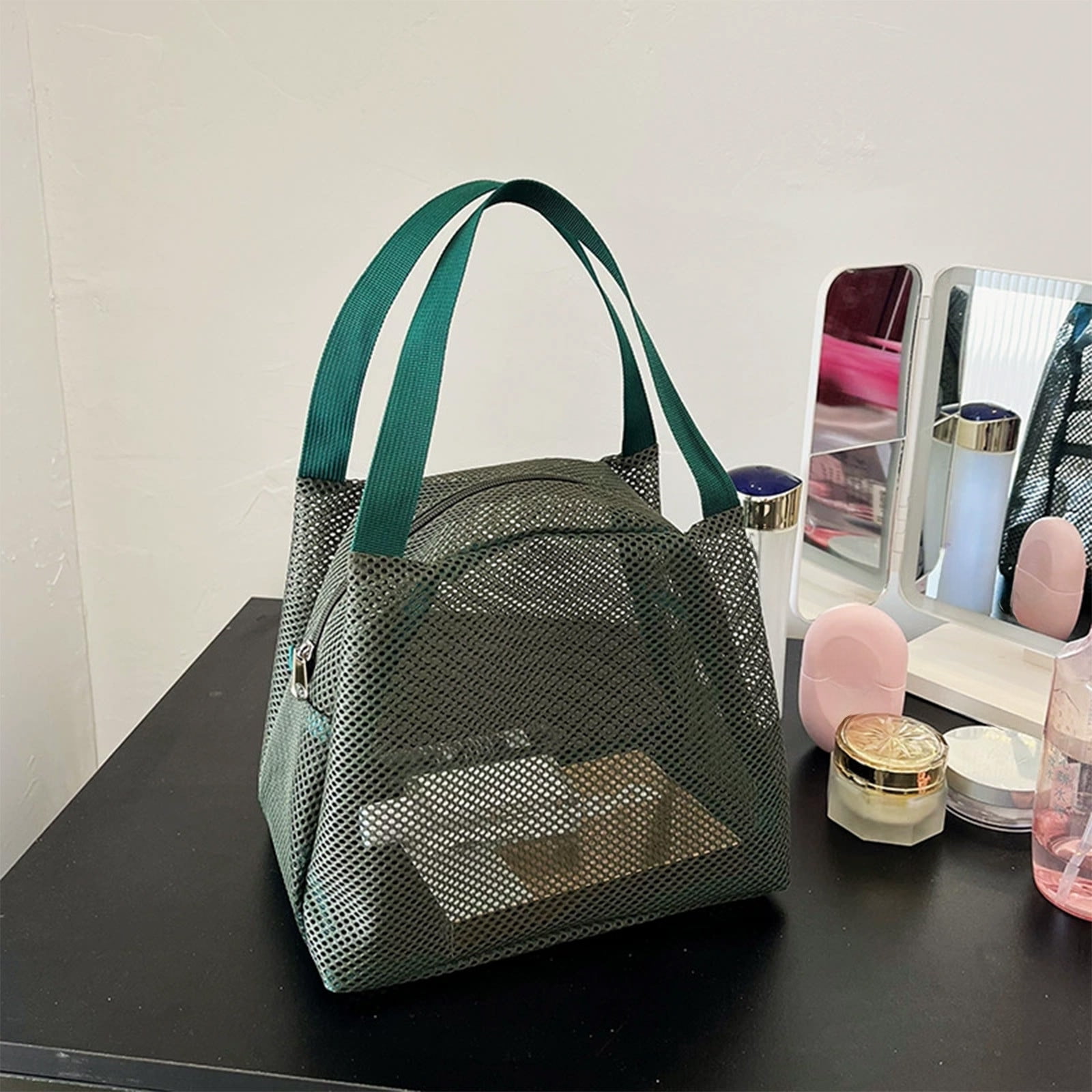 Ziynglg Mesh Nylon Fabric Wash Bag with Zipper Closure Lightweight ...
