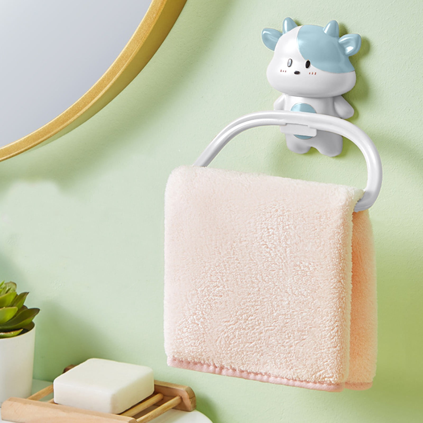 Ziynglg Mini Cute Towel Rack No Punching Wall Mounted Bathroom Storage ...