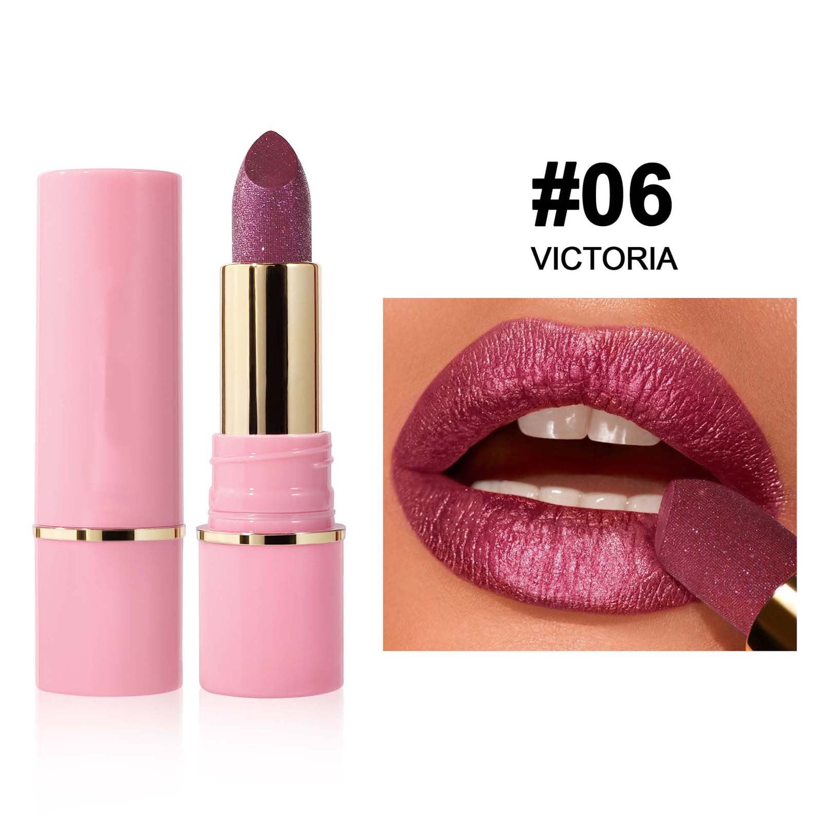 Ziynglg Moisturizing Pearlescent Lipstick with 8 Colors and Embossed ...