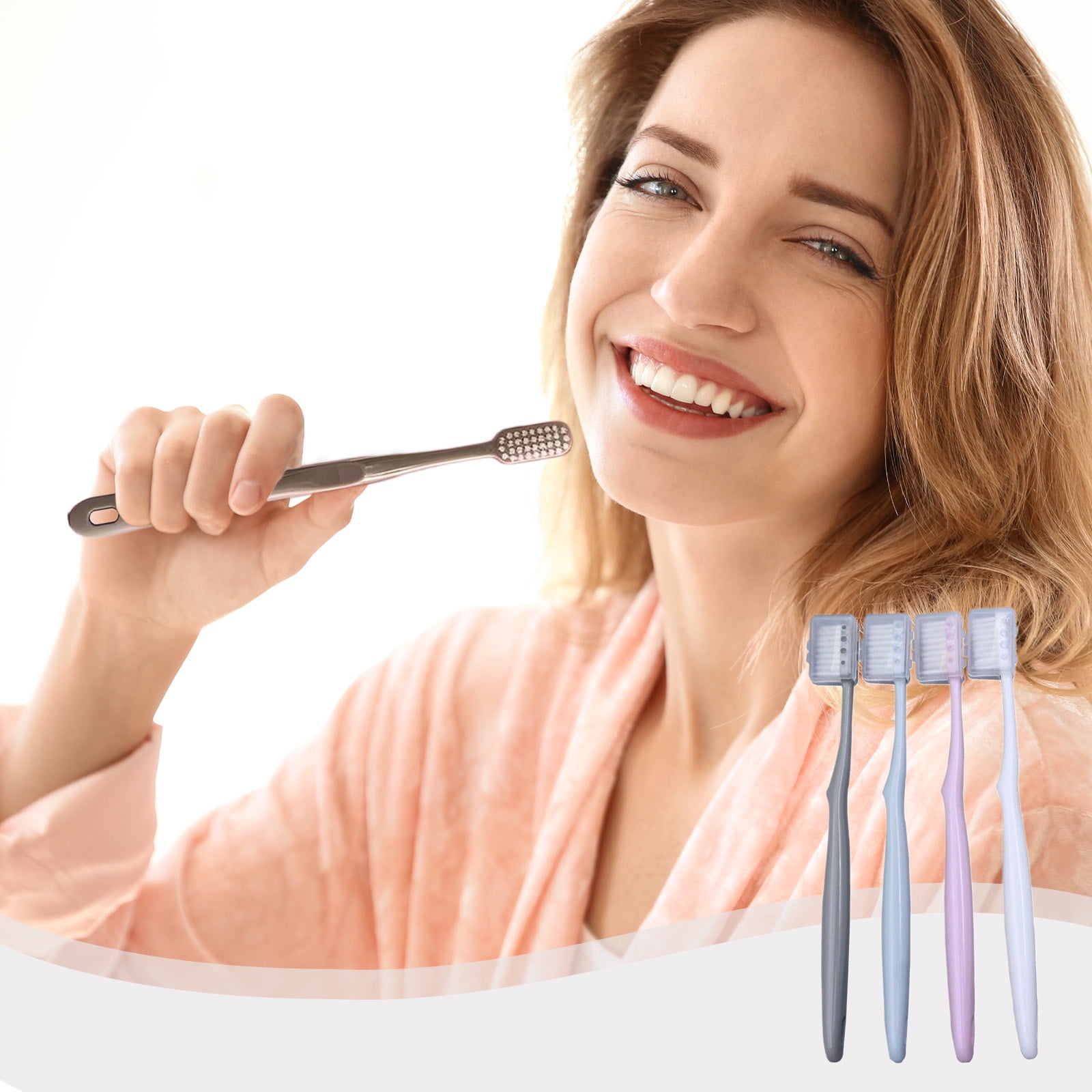 Ziynglg Soft Bristle Charcoal Toothbrush for Adults and Kids Ergonomic ...