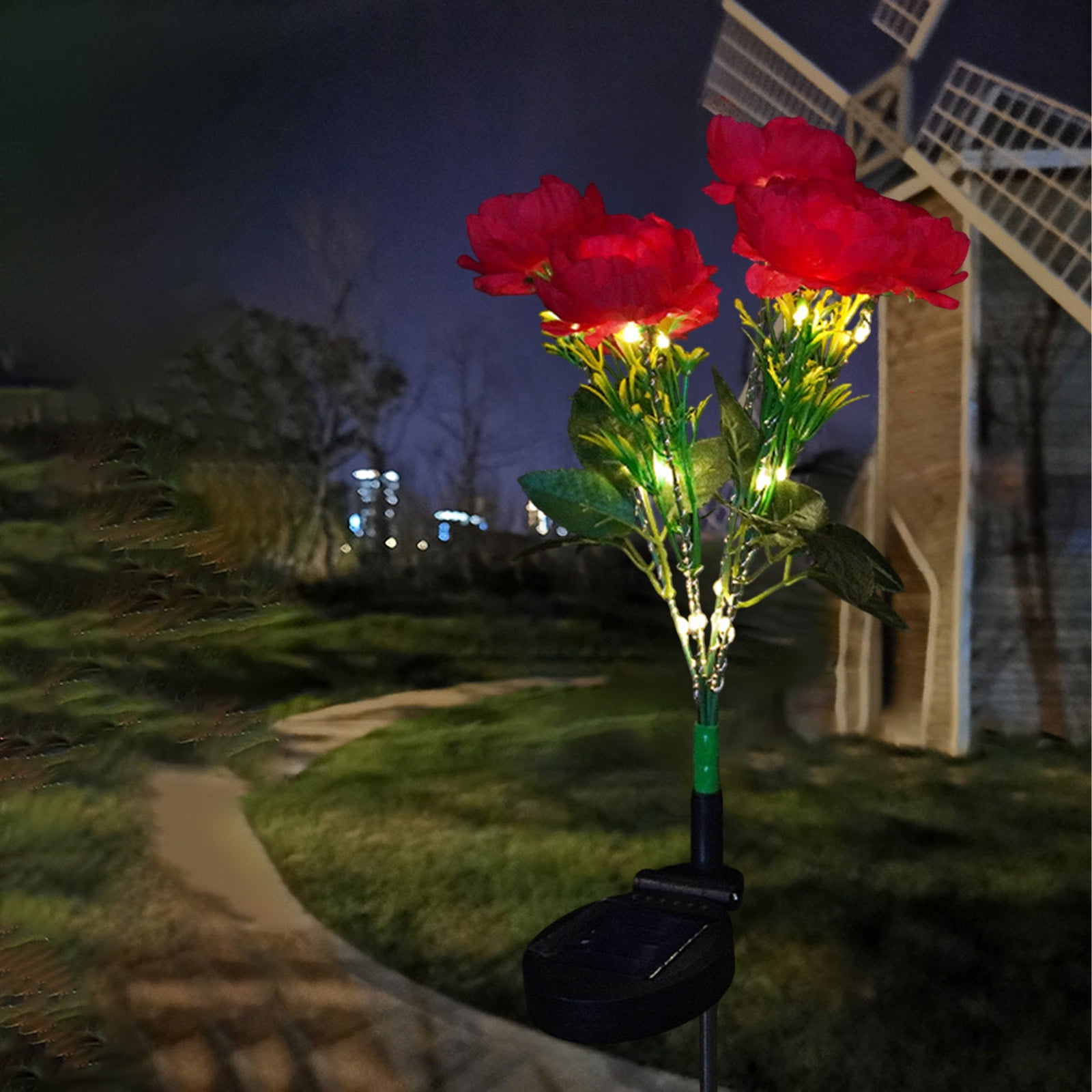 Ziynglg Solar Peony Simulation Flower Lamp for Garden and Patio ...