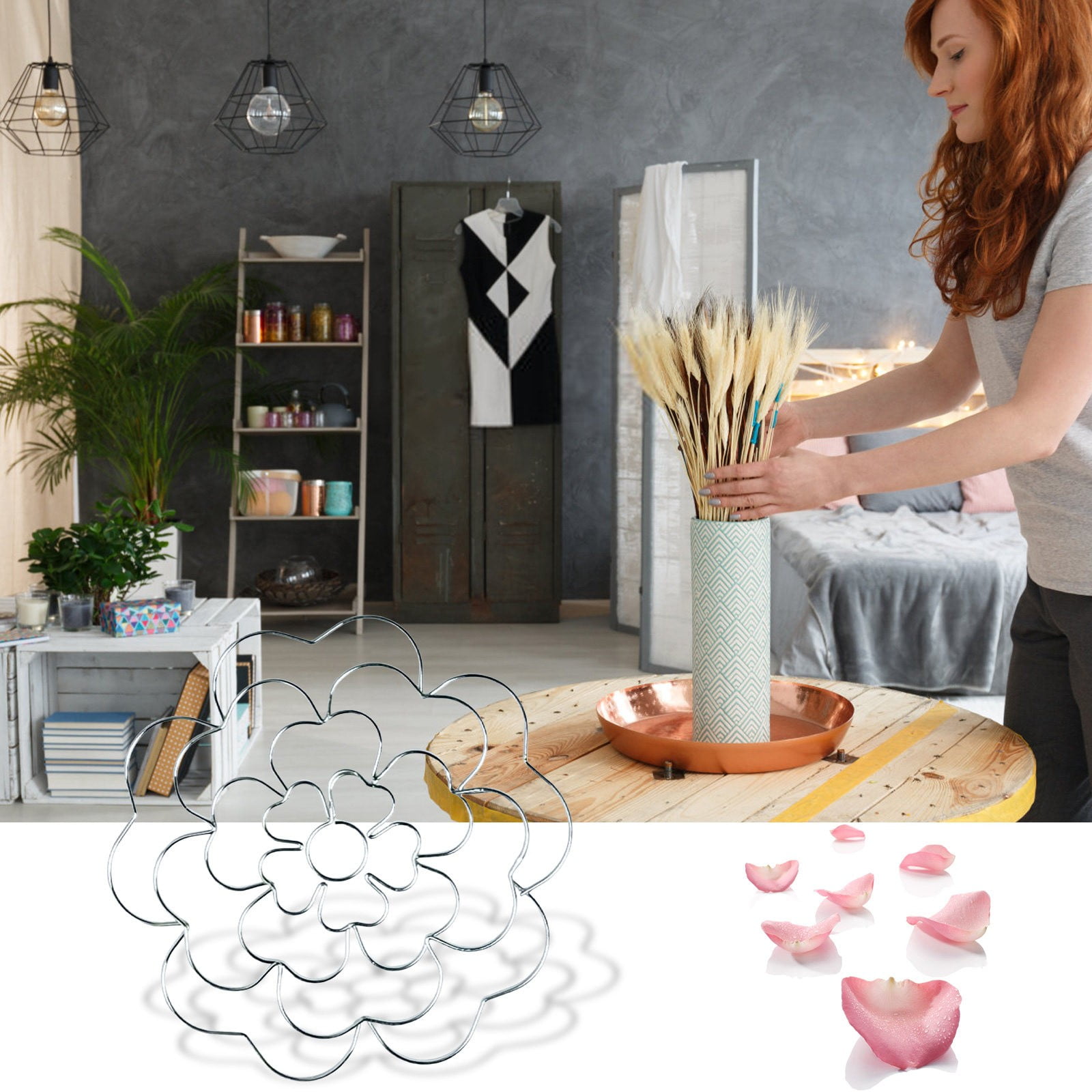 Ziynglg Stainless Steel Floral Arrangement Support Device for Bouquets ...