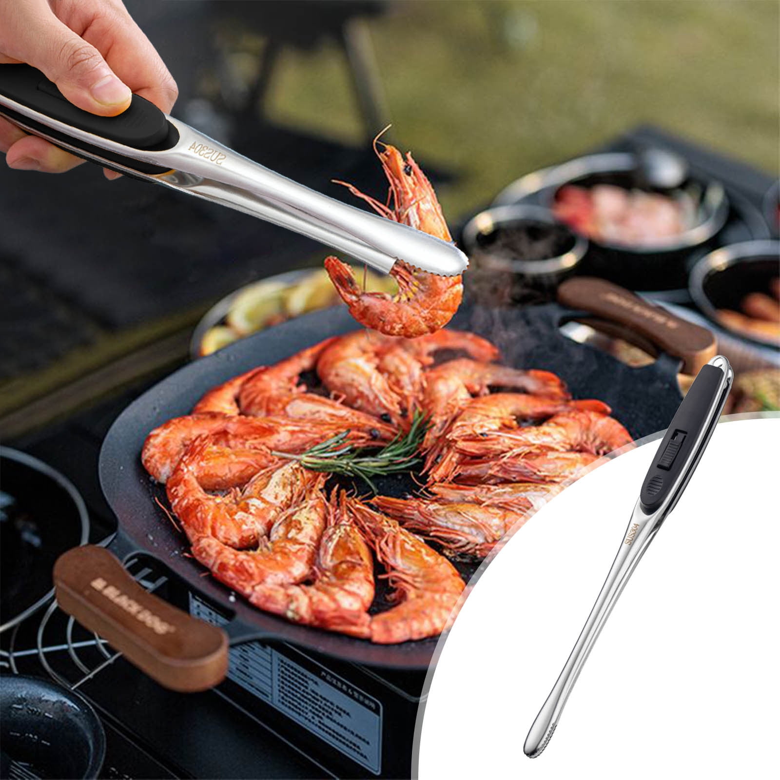 Ziynglg Stainless Steel Kitchen Tongs for BBQ,Charcuterie Board Dessert ...