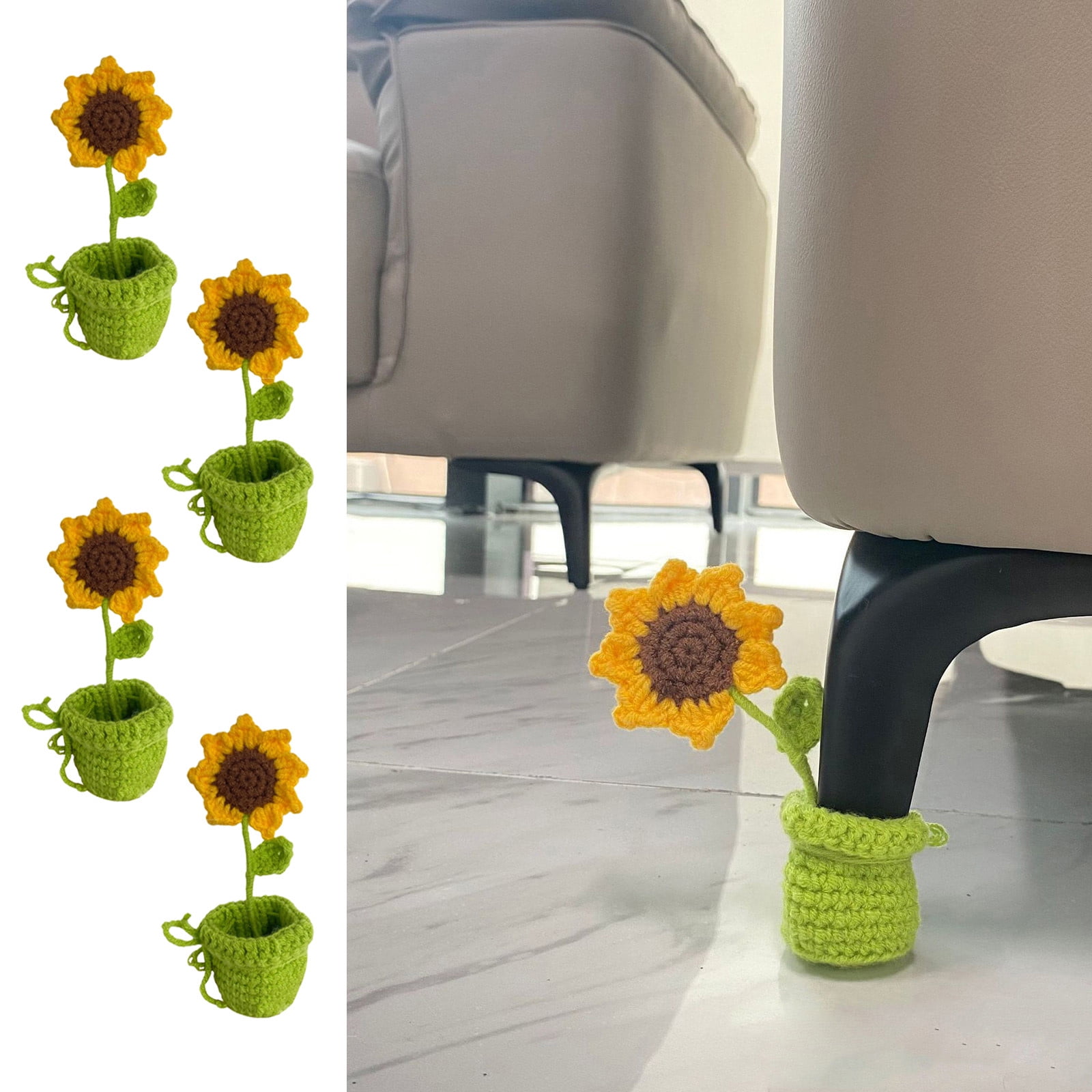 Ziynglg Sunflower Table Leg Covers with Contraction Rope Set of 4 Home ...
