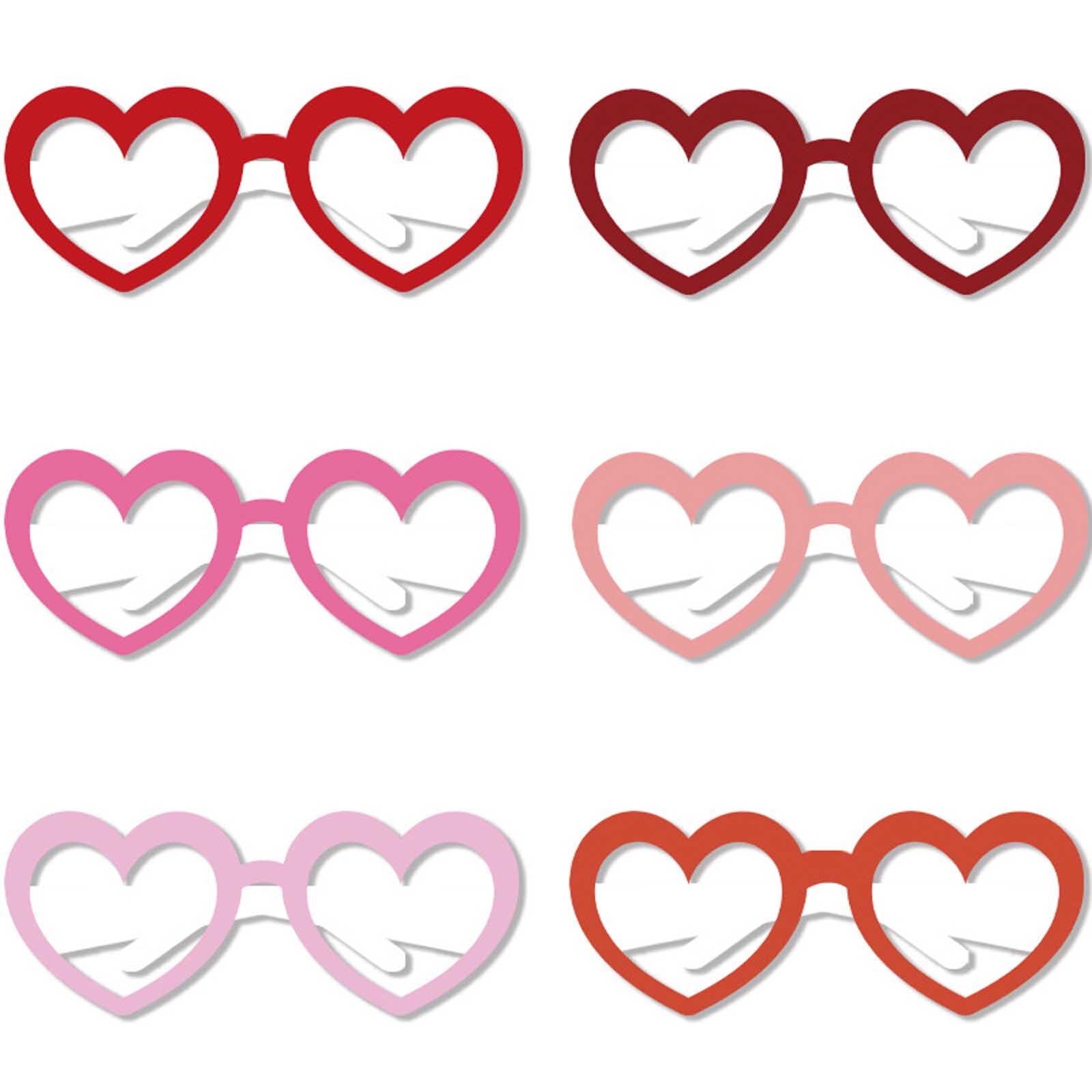 Ziynglg Valentine's Day Heart Shaped Fun Glasses Suit for Parties,Photo ...