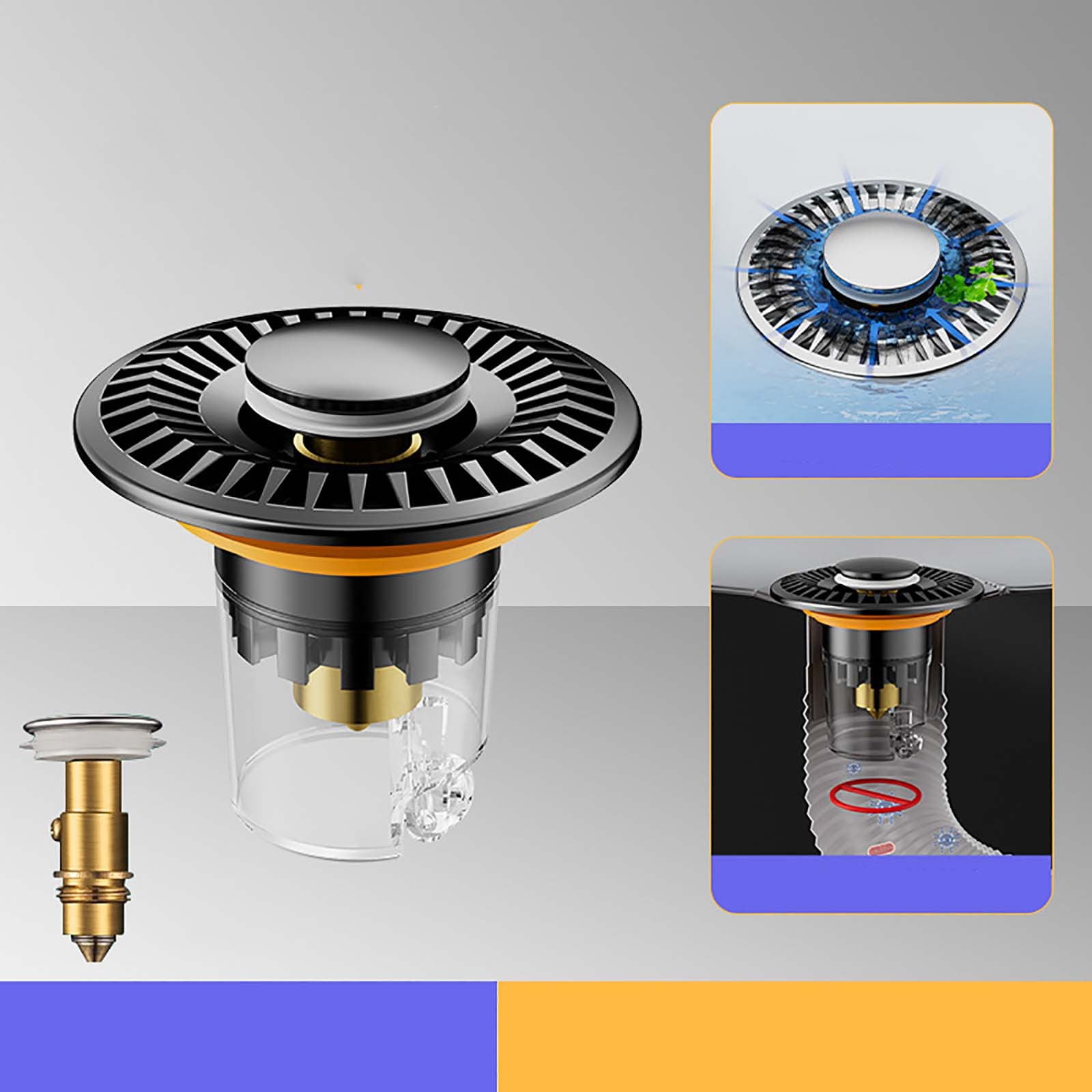 Ziynglg Washbasin Overflow Plug Backflow Odor Prevention,Debris ...