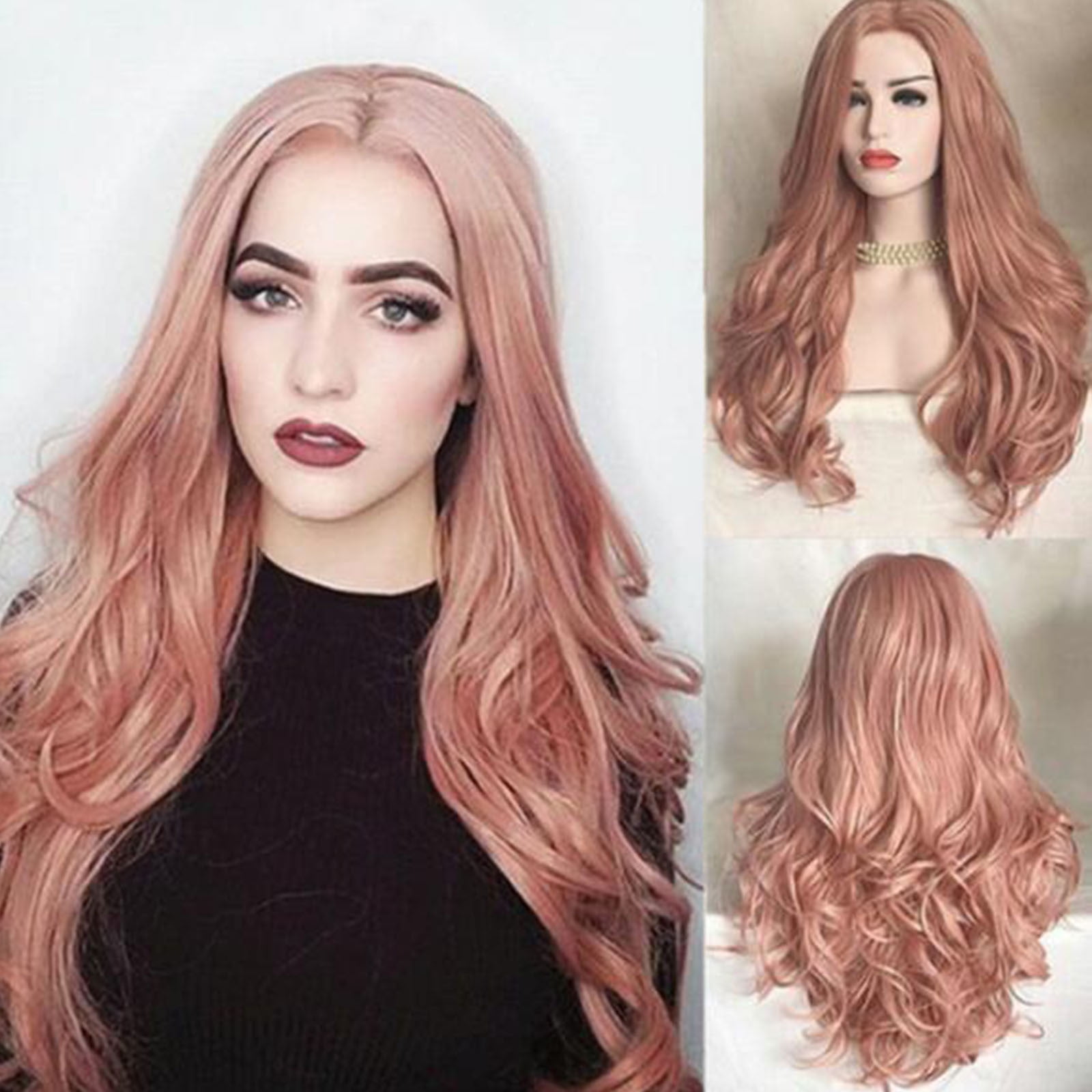 Ziynglg Women's Medium Length Curly Wig High Temperature Silk,Suit Easy ...