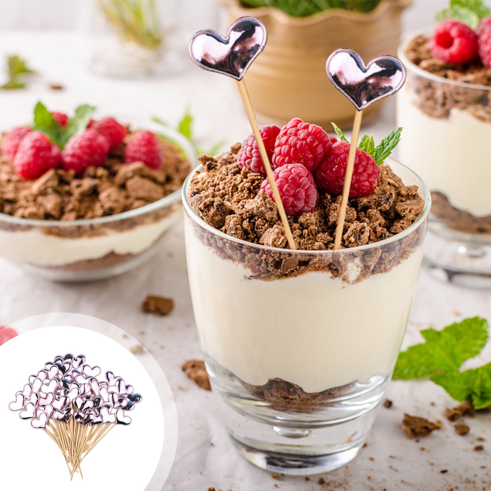 Ziynglg Wooden Love Cocktail Picks Suit for Appetizers,Fruit Drinks ...