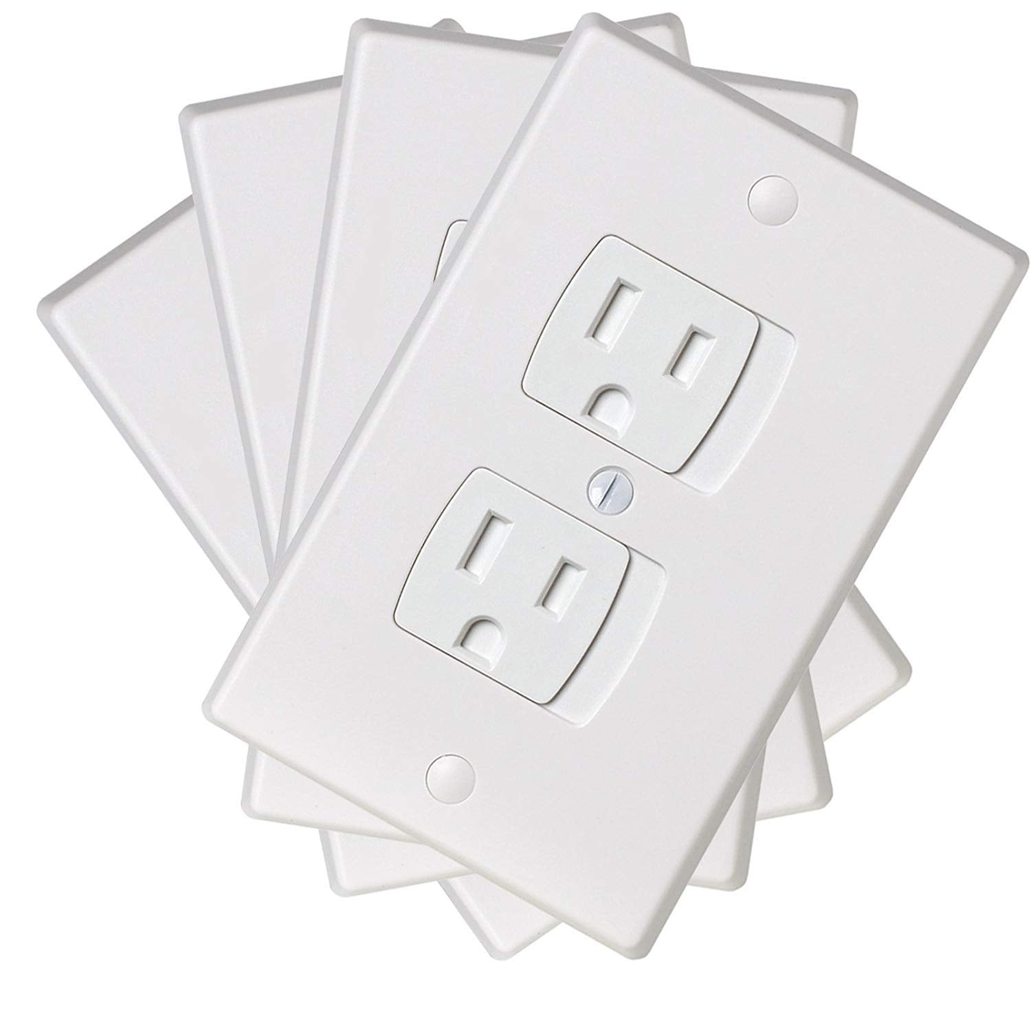 Ziz Home Child Safety Outlet Covers - 4 Pack | Self-Closing | ABS ...