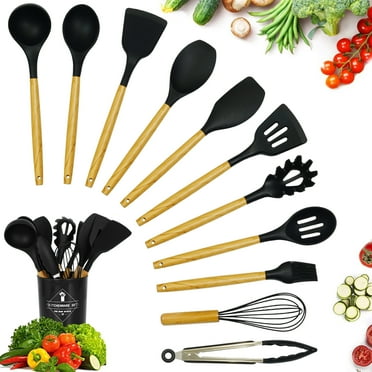 Walchoice 14 Pcs Cooking Utensils Set with Holder, Heat Resistant ...