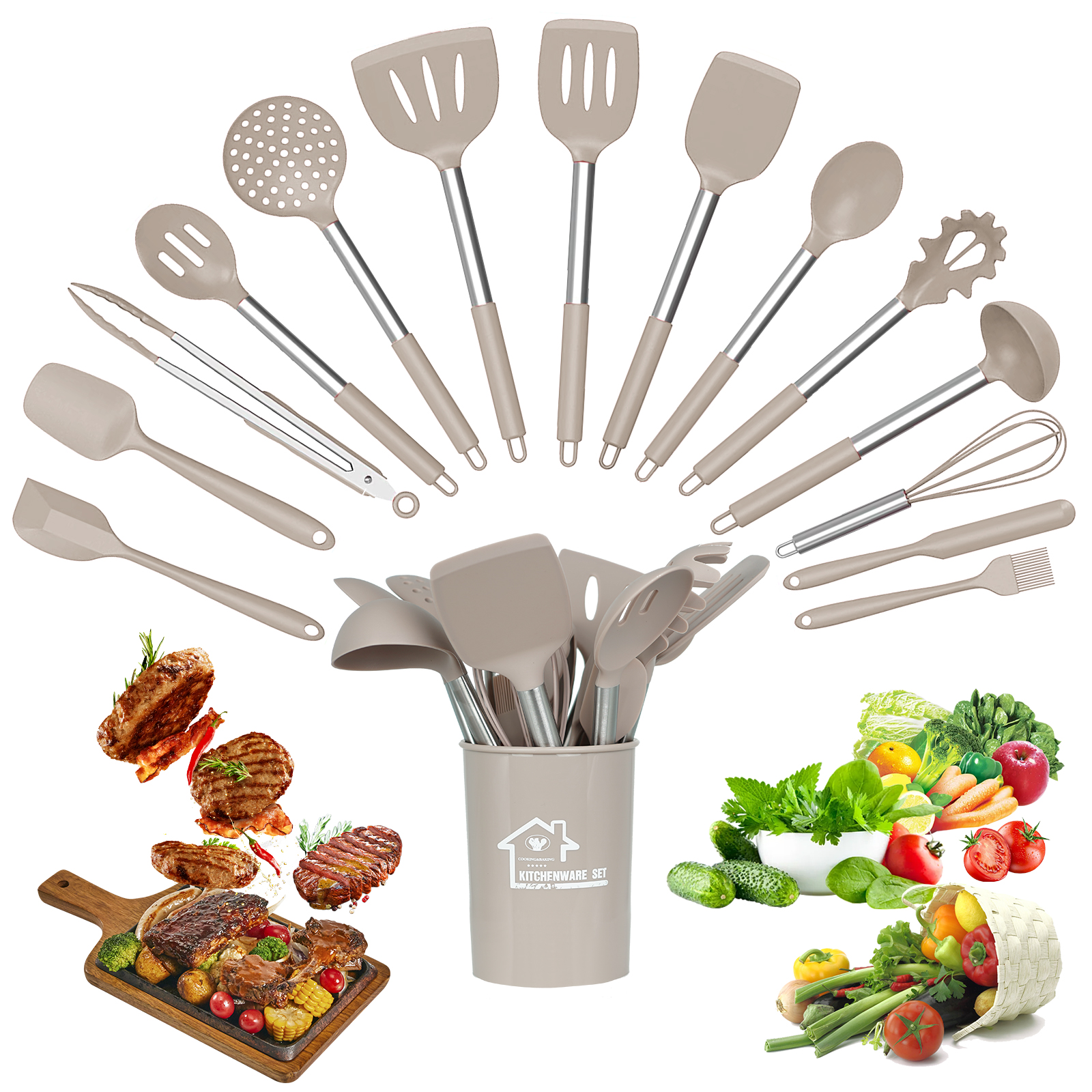 Cooler Kitchen Ez-Grip Ceramic and Silicone Mortar and Pestle Set ...