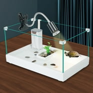 Turtle Tank Aquarium, Reptile Terrarium with Basking Platform, Suitable ...