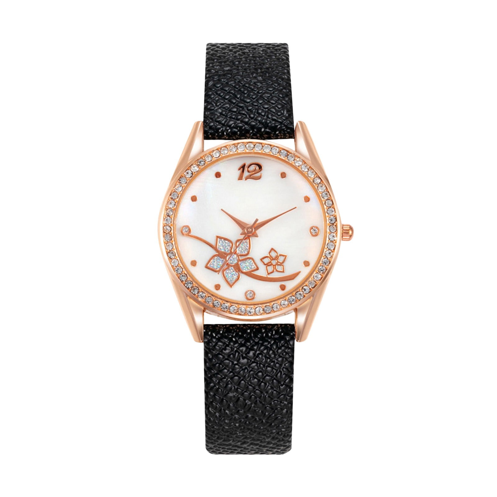 Zizocwa Classic Quartz Watches for Womens Rose Gold Diamond Dial Round ...