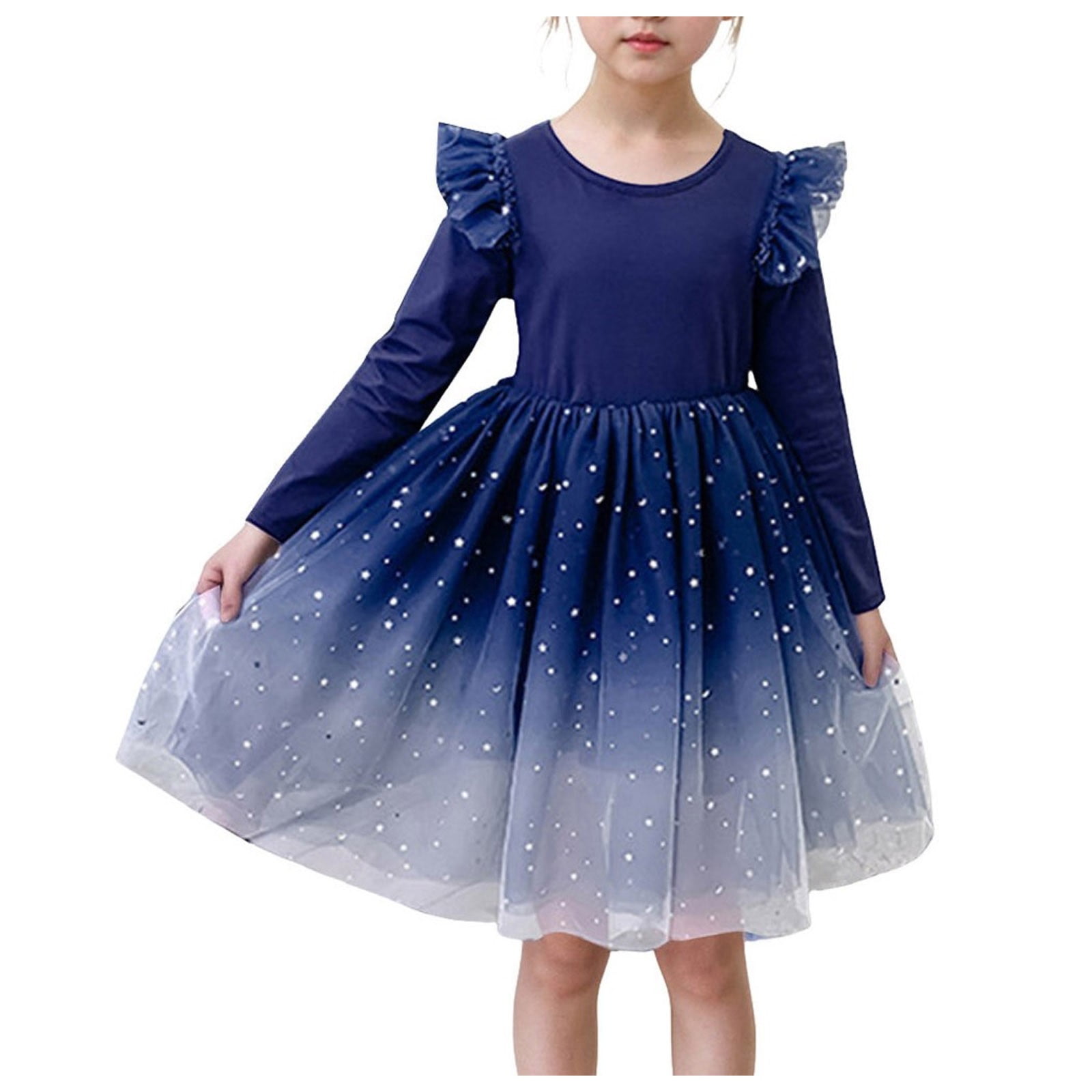 Zizocwa Girls Tutu Dresses Toddler Little Girl Ruffle Long Sleeve Party ...