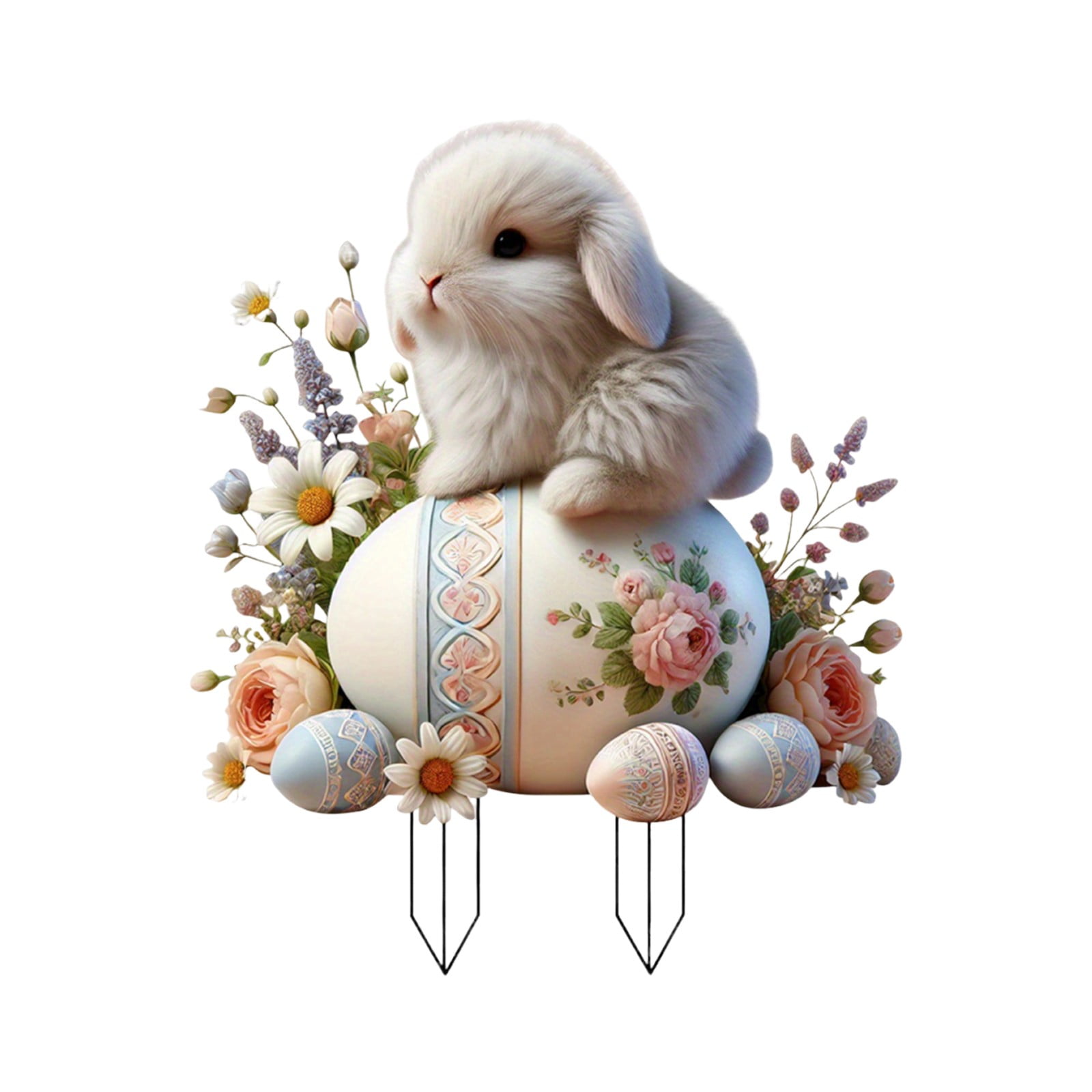 Zizocwa Rabbits Signs Easter Decoration Outdoor 2D Acrylic Cartoon ...
