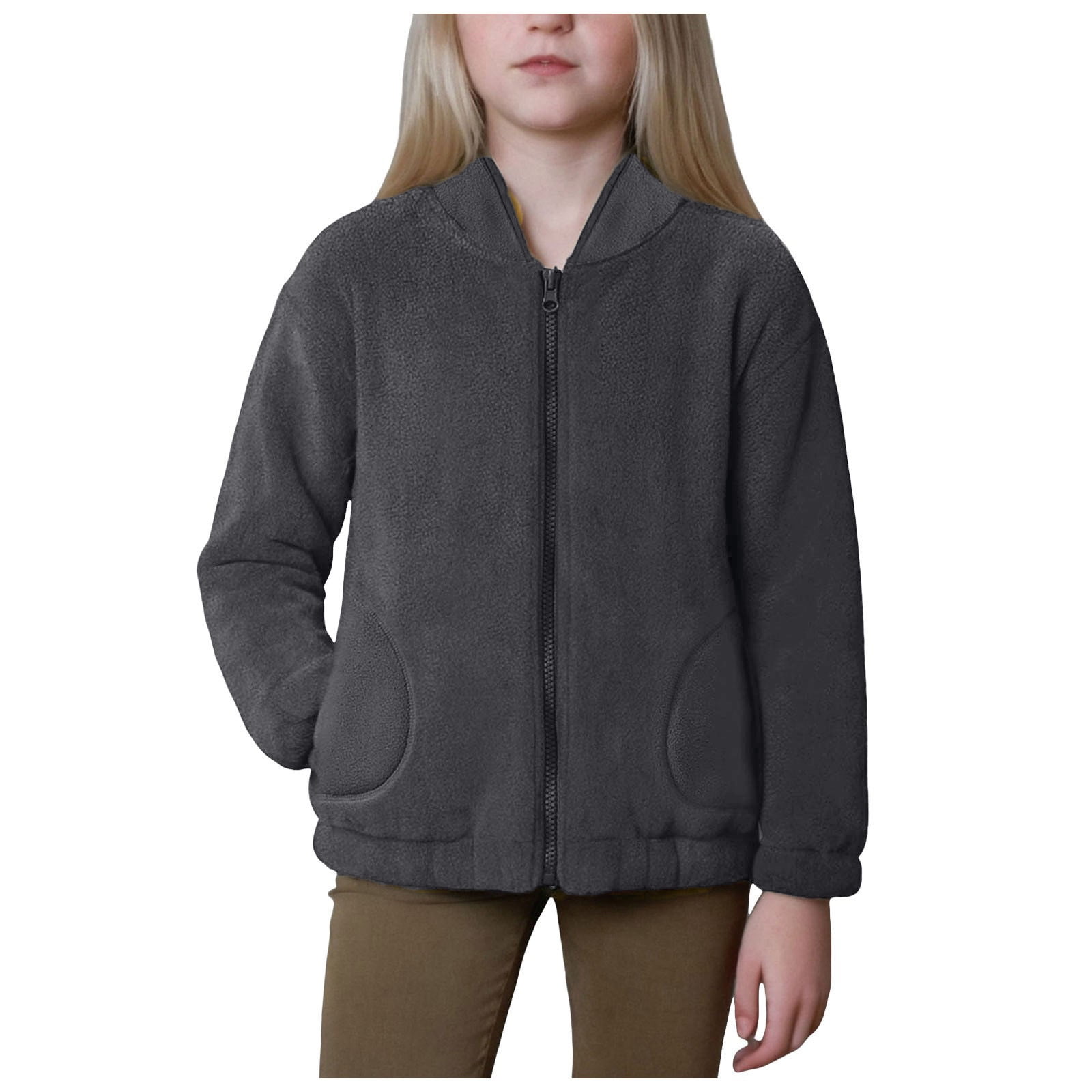 Zizocwa Winter Coral Fleece Warm Jackets for Girls Boys Lightweight ...