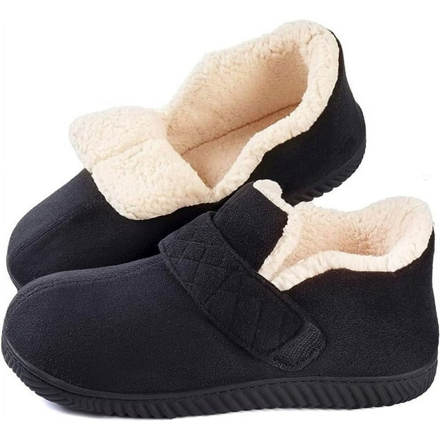 Zizor Men's Adjustable Strap Slippers, Memory Foam House Shoes, Indoor ...