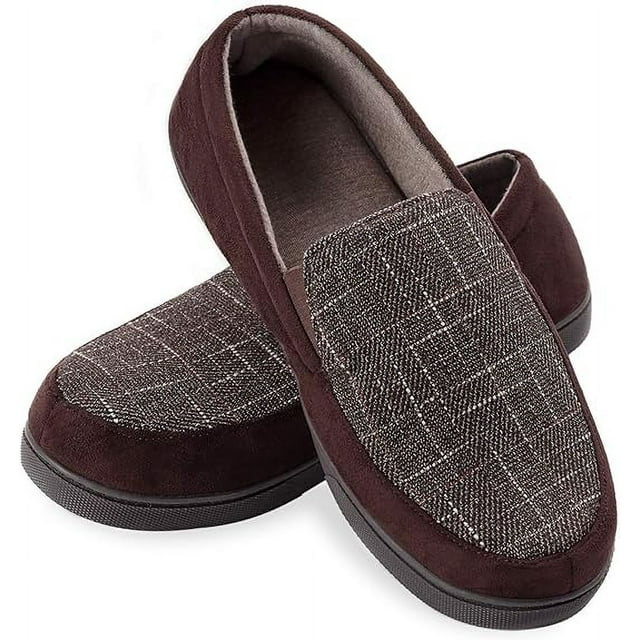 Zizor Men's Lightweight Moccasin Slippers, Cozy House Shoes with Non ...