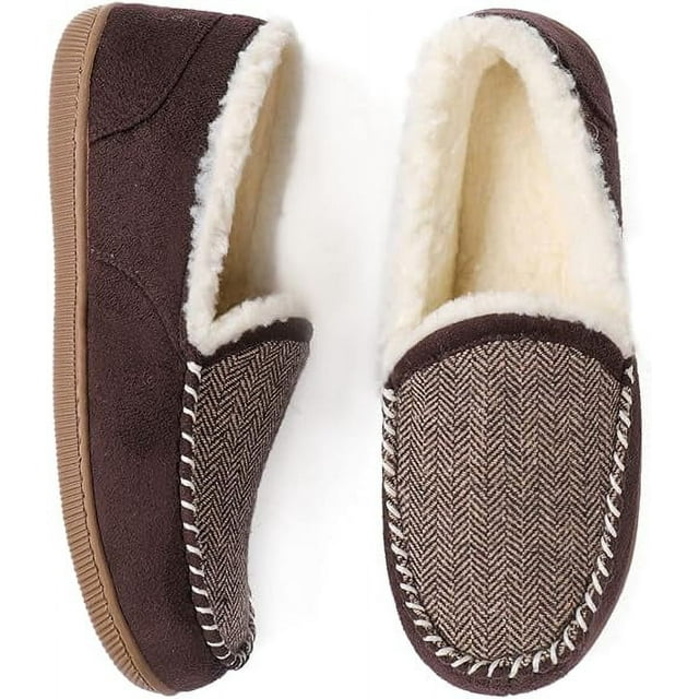 Zizor Women's Fuzzy Moccasin Slippers Memory Foam Cozy House Shoes - Walmart.com