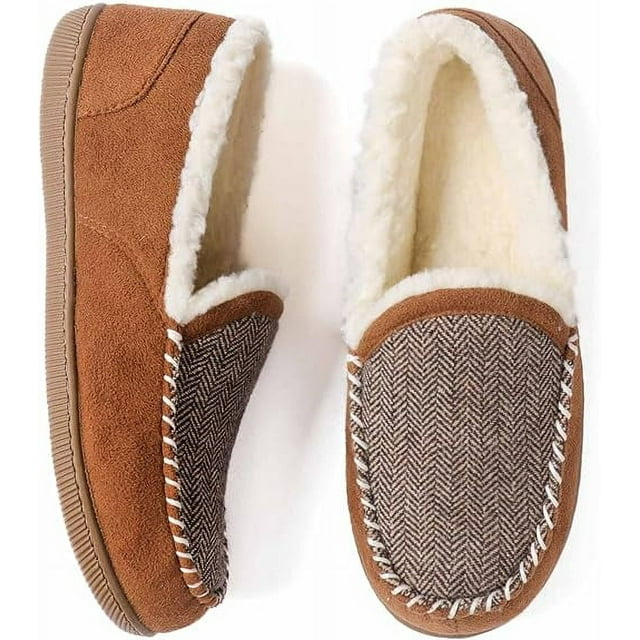 Zizor Women's Fuzzy Moccasin Slippers Memory Foam Cozy House Shoes ...