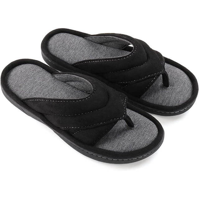Zizor Women's Stripe Flip Flop Slipper with Memory Foam, Summer Spa ...