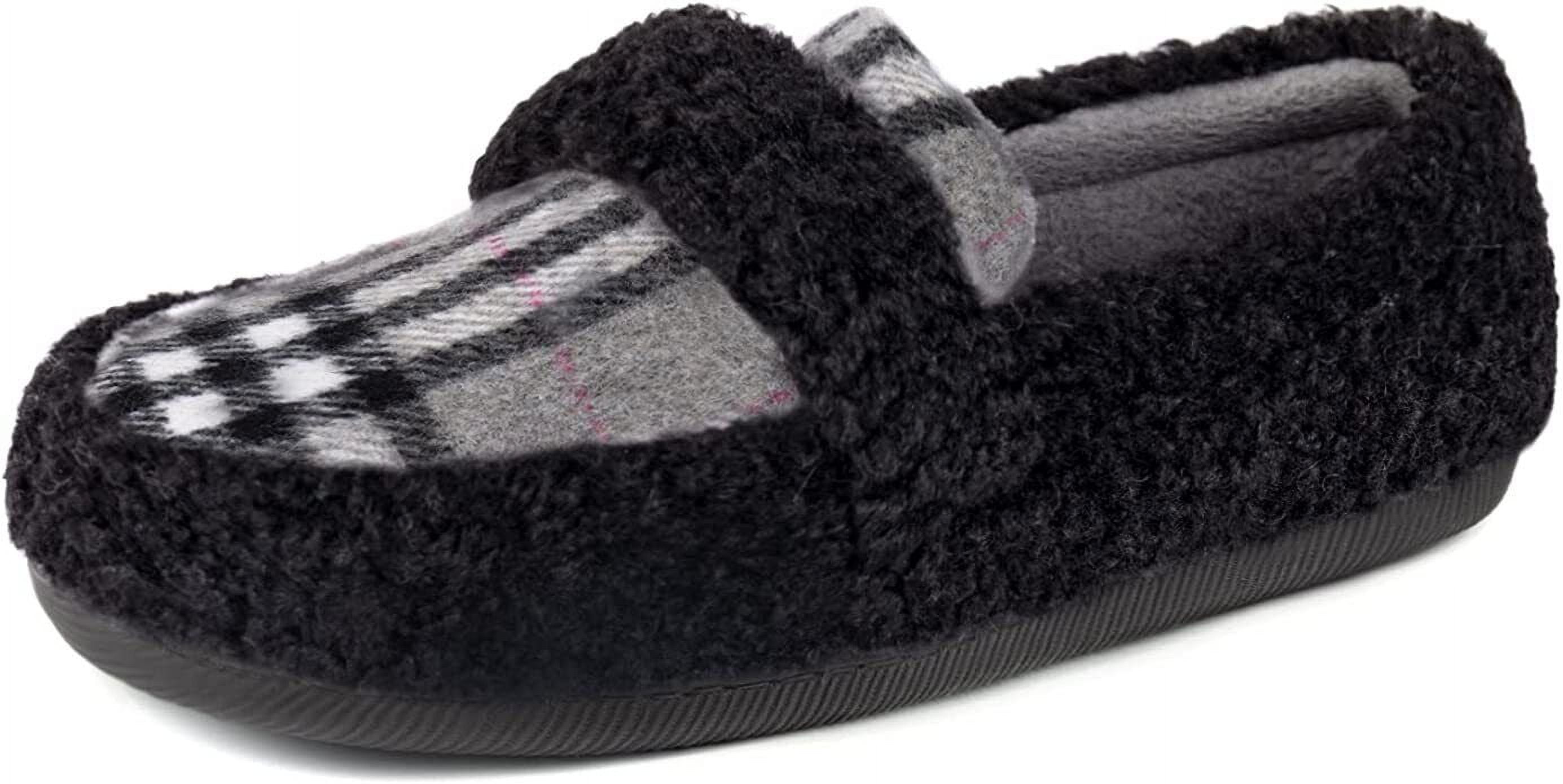 Zizor Women's Warm Fuzzy Plaid Slippers Cozy Slippers for Women ...