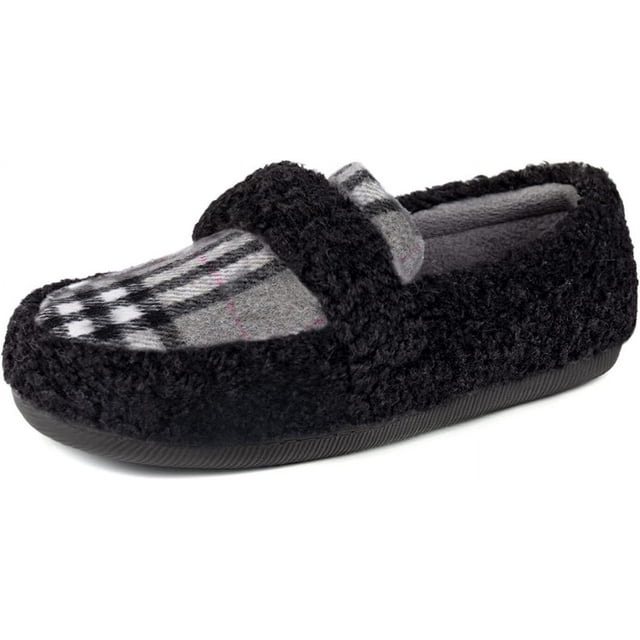 Zizor Women's Warm Fuzzy Plaid Slippers Cozy Slippers for Women ...