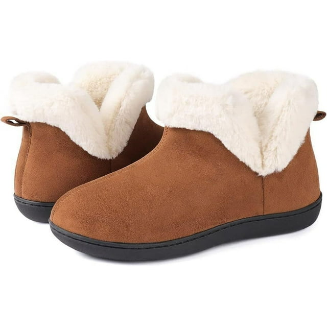 Zizor Womens Fuzzy Bootie Slippers cozy Ladies House Shoes - Walmart.com