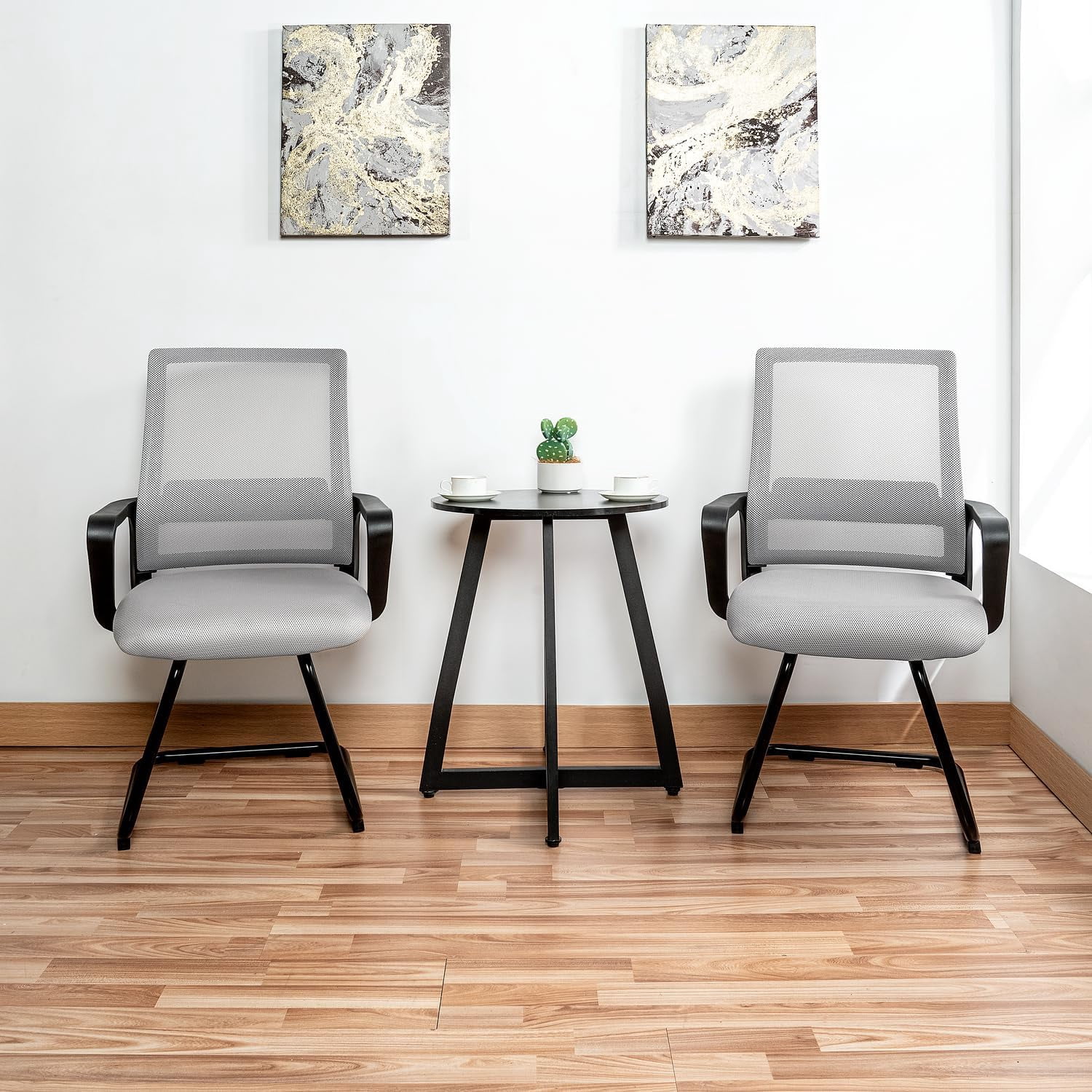 ZizzZest Office Reception Chairs – Mesh Guest Chairs with Sled Base ...