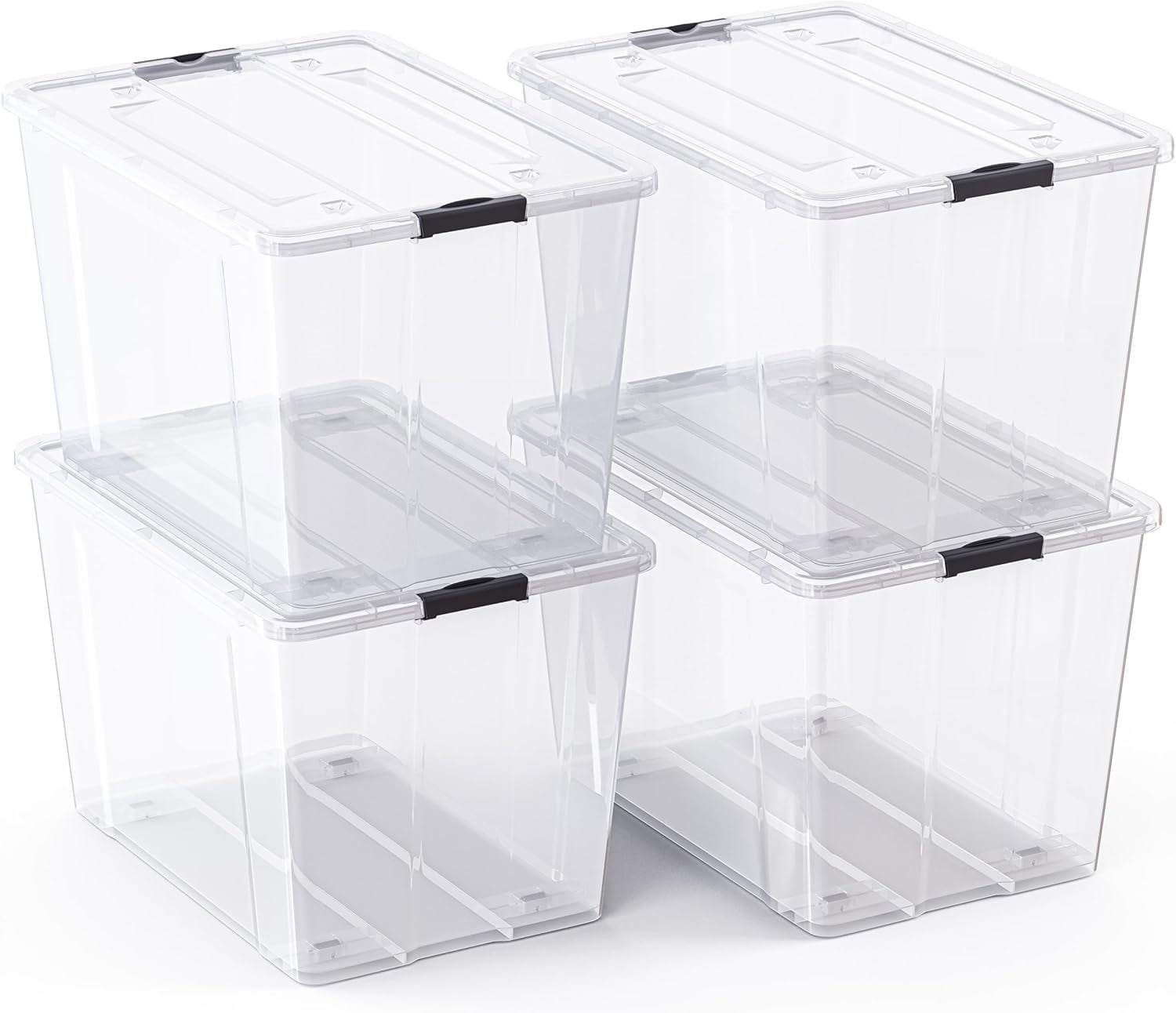 ZizzZest Plastic Storage Bin Tote Organizing Container with Ultra ...