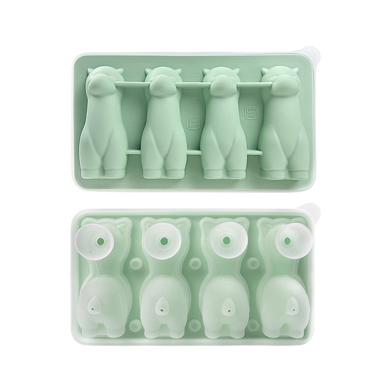 Zjdatm 3D Alpaca Ice Cube Tray Mold 4 Hole Alpaca-Shaped Ice Silicone ...
