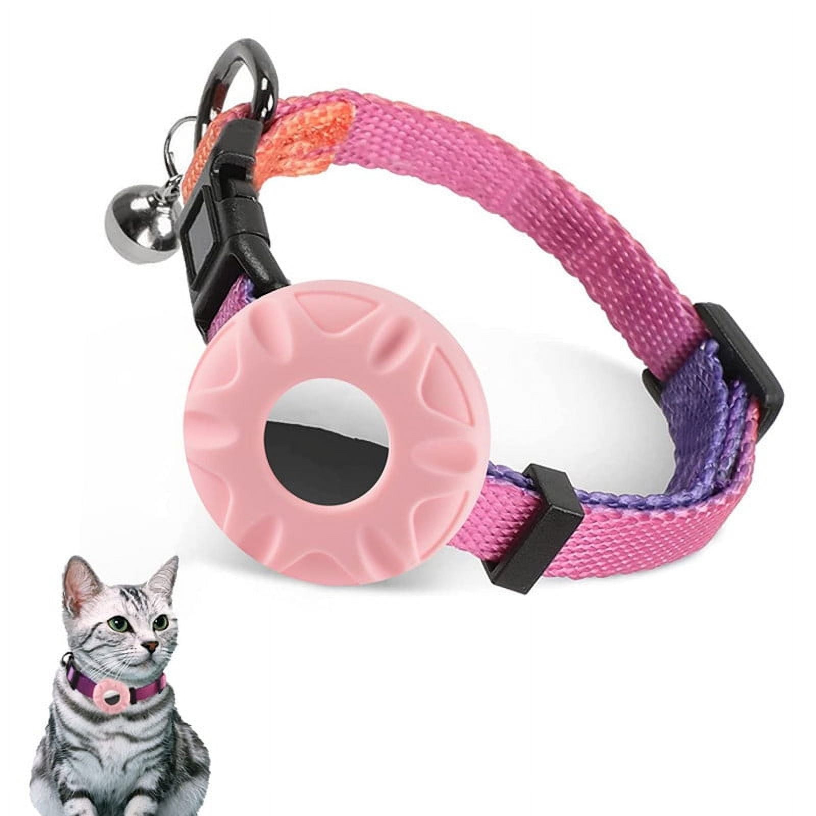 Zjrui Air tag Cat Collar with Bell and Safely Buckle, Kitten Collar ...