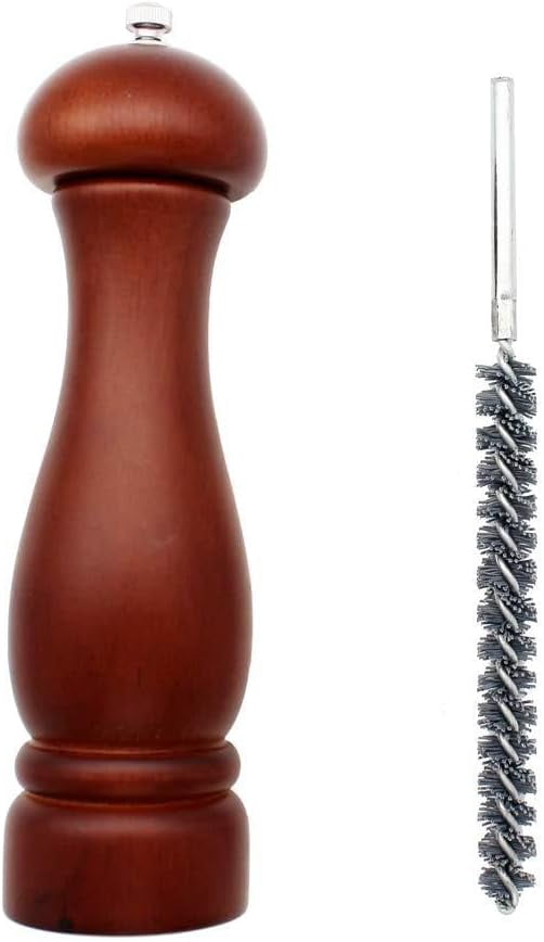 Zkca 1 piece 8 in. walnut salt and pepper grinder mills wooden, pepper ...