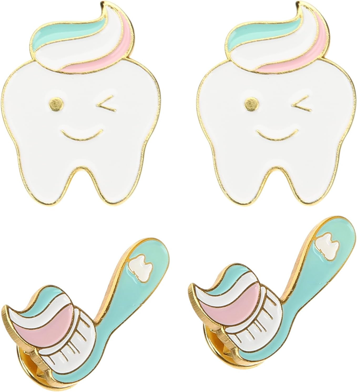 Zkca 12 pcs Tooth Toothbrush Clothes Dentist Badges With metal Tie Pin ...